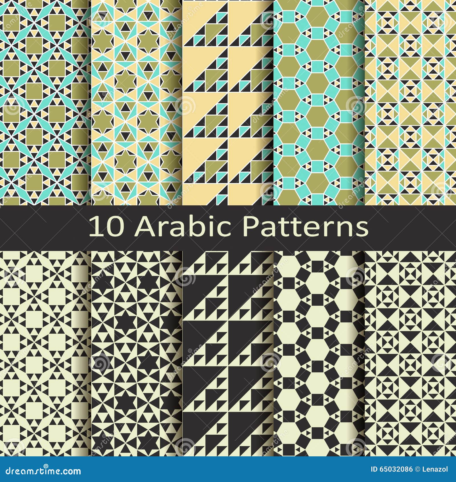 Set of ten arabic patterns stock vector. Illustration of decoration ...