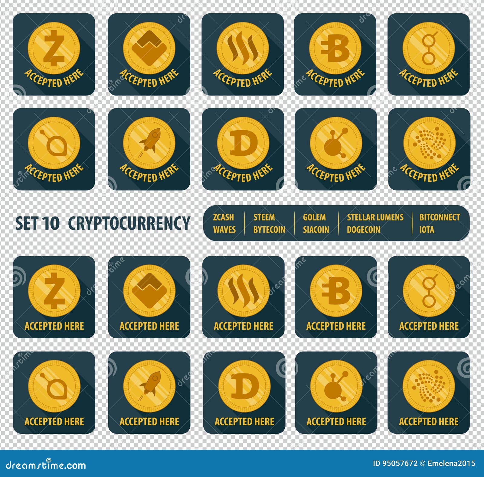 Set of Ten Different Cryptocurrency Icon Editorial Photography ...