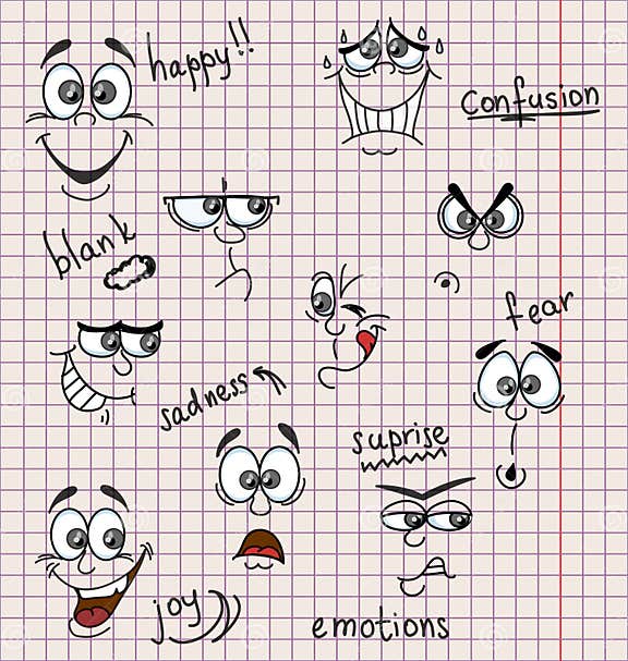 Set of ten faces,vector stock vector. Illustration of black - 22009569