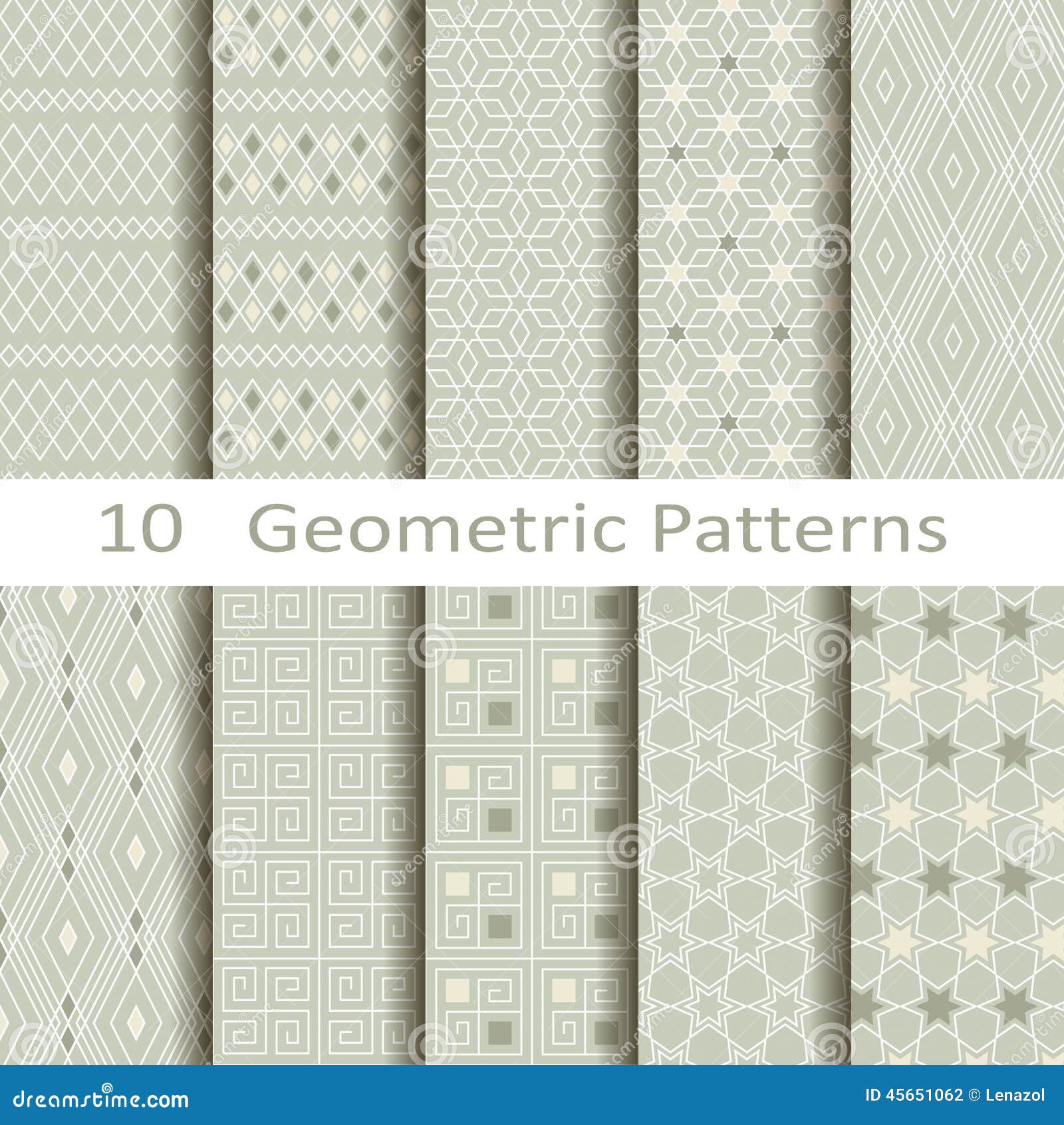 Set of Ten Geometric Patterns Stock Vector - Illustration of circle ...