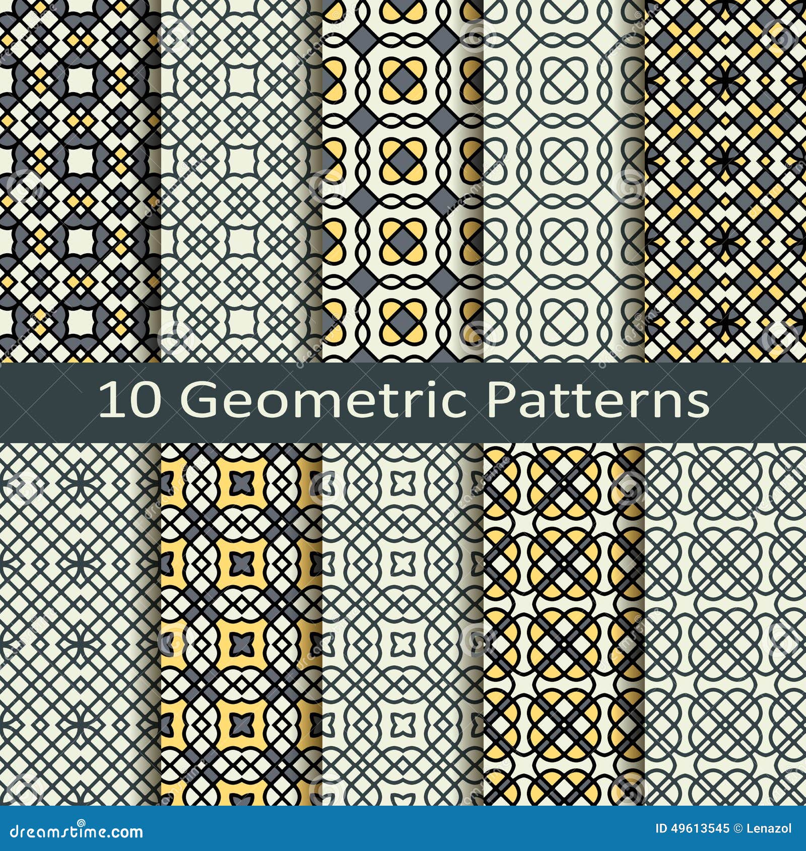 Set of Ten Geometric Patterns Stock Vector - Illustration of celt, soft ...
