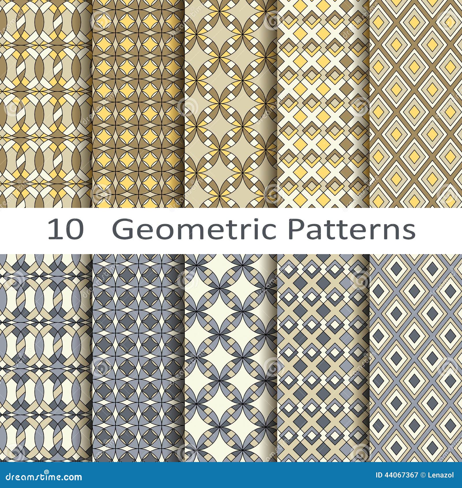 Set of Ten Geometric Patterns Stock Vector - Illustration of business ...