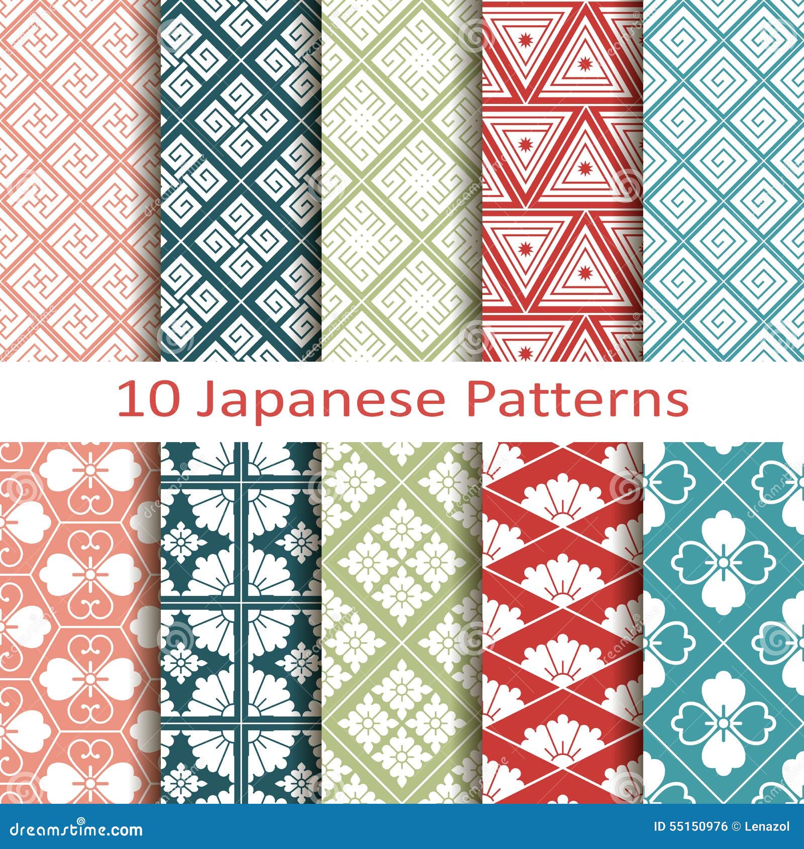 Japanese Patterns,indigo Color Seamless Wallpapers Vector ...