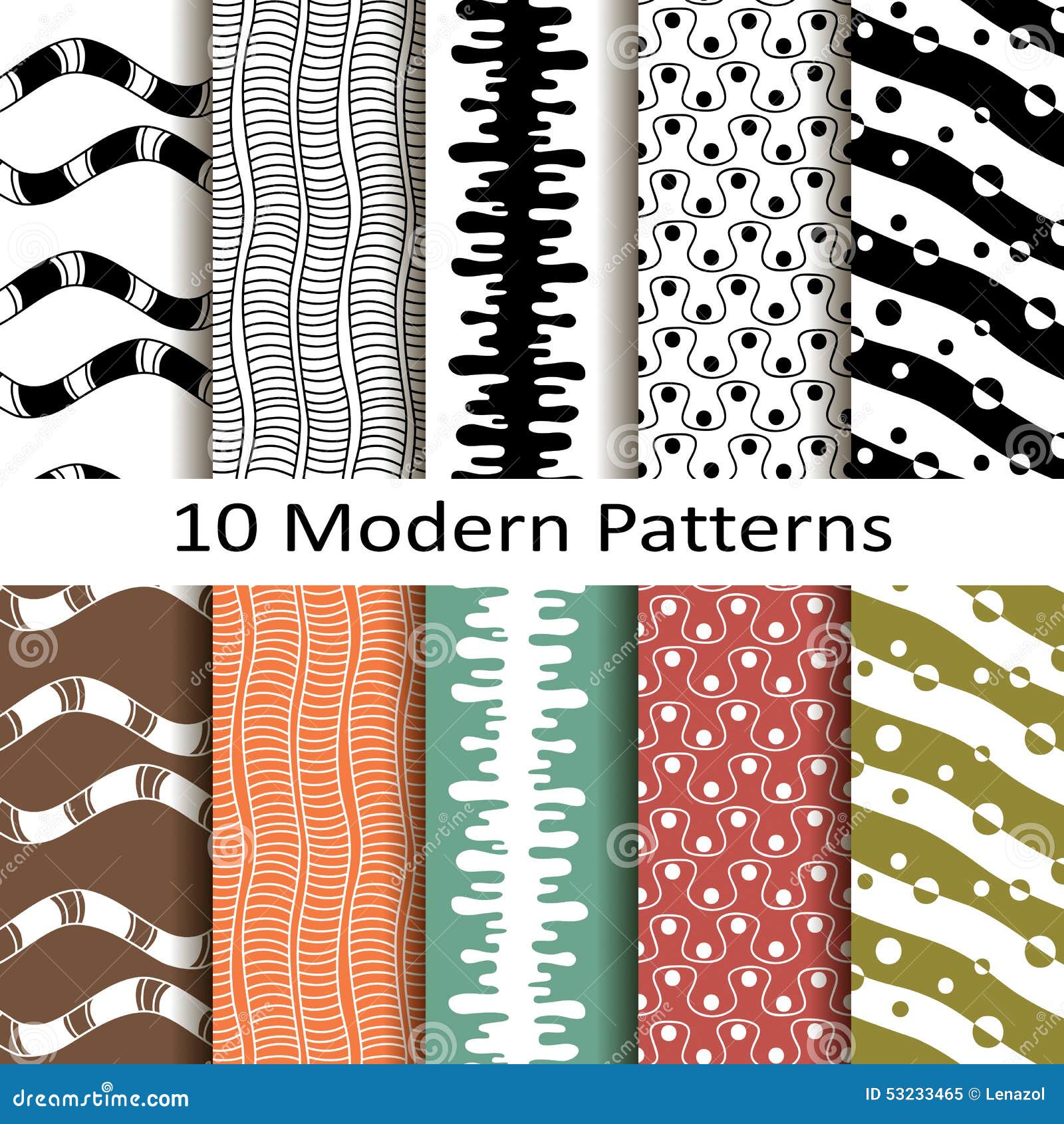 Set of ten modern patterns stock vector. Illustration of abstract ...