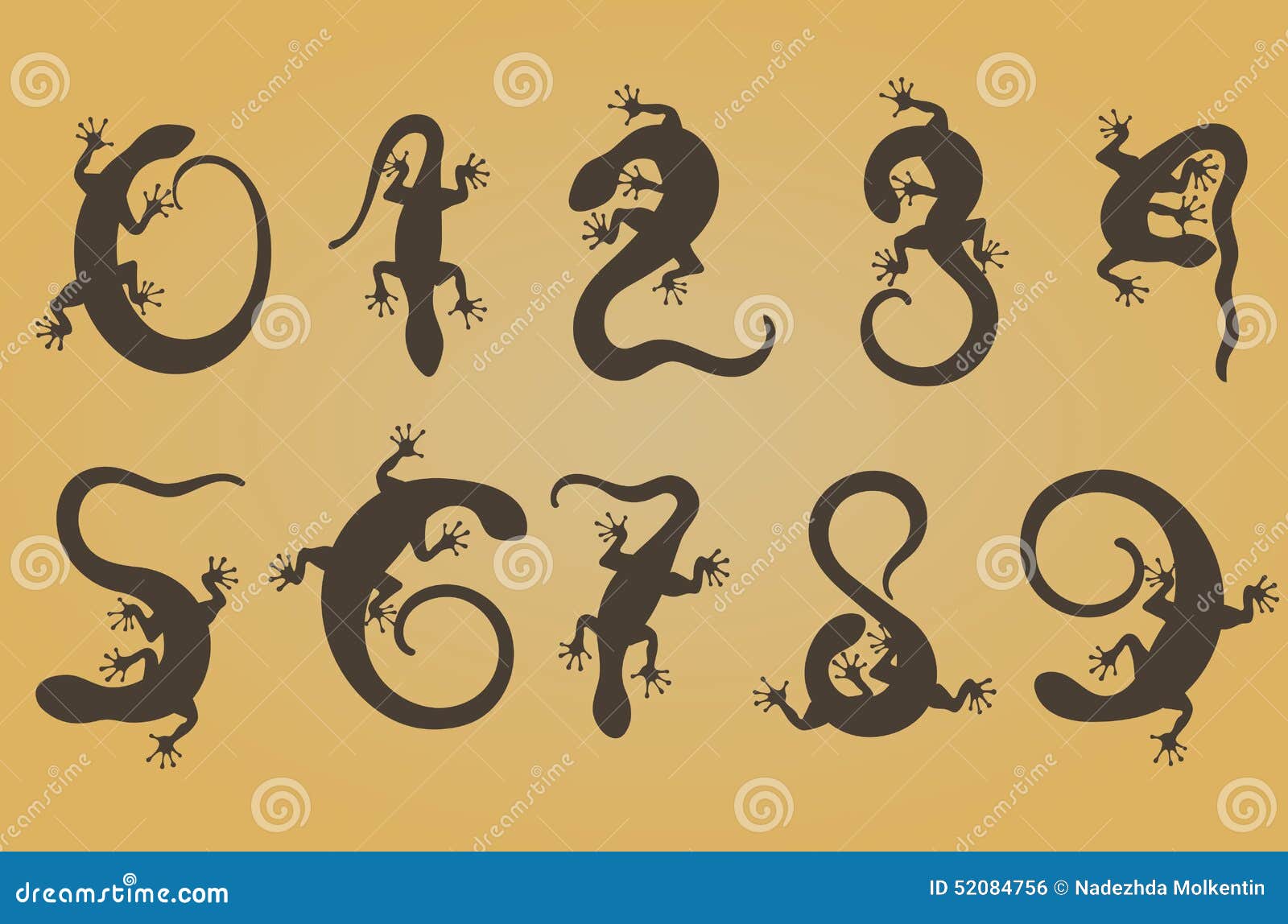 Set Of Numbers Like Snake From 0 To 9. Cute Snake Numbers Illustration ...