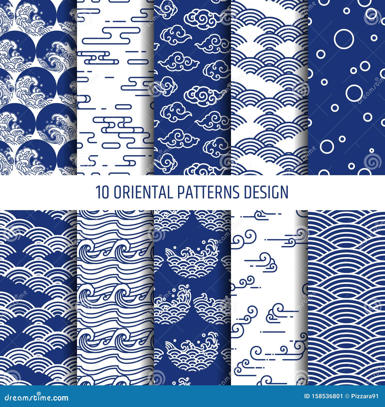 Set of Ten Oriental Patterns Vector Stock Vector - Illustration of ...