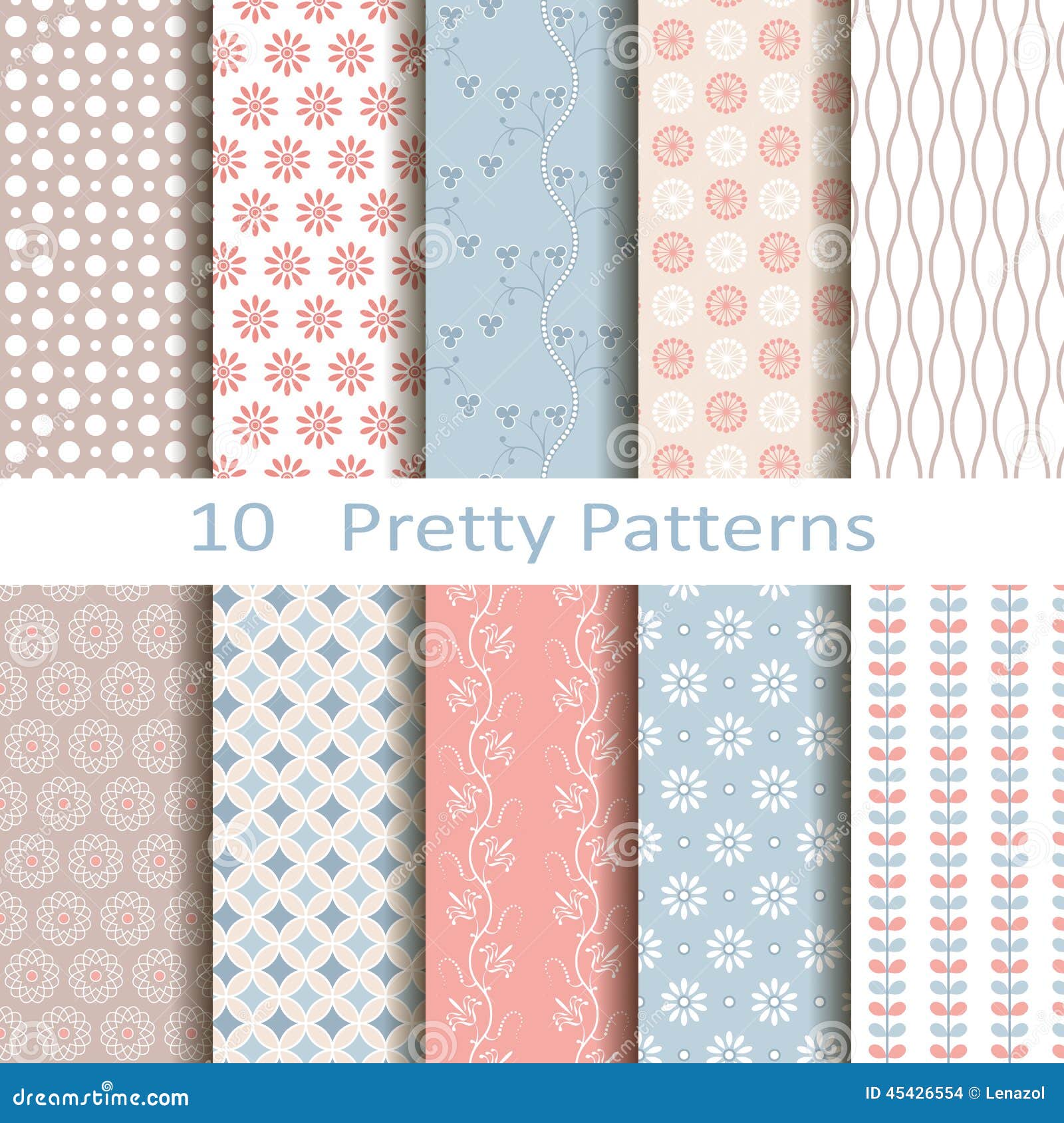 Set Of Ten Pretty Patterns Cartoon Vector | CartoonDealer.com #43942177