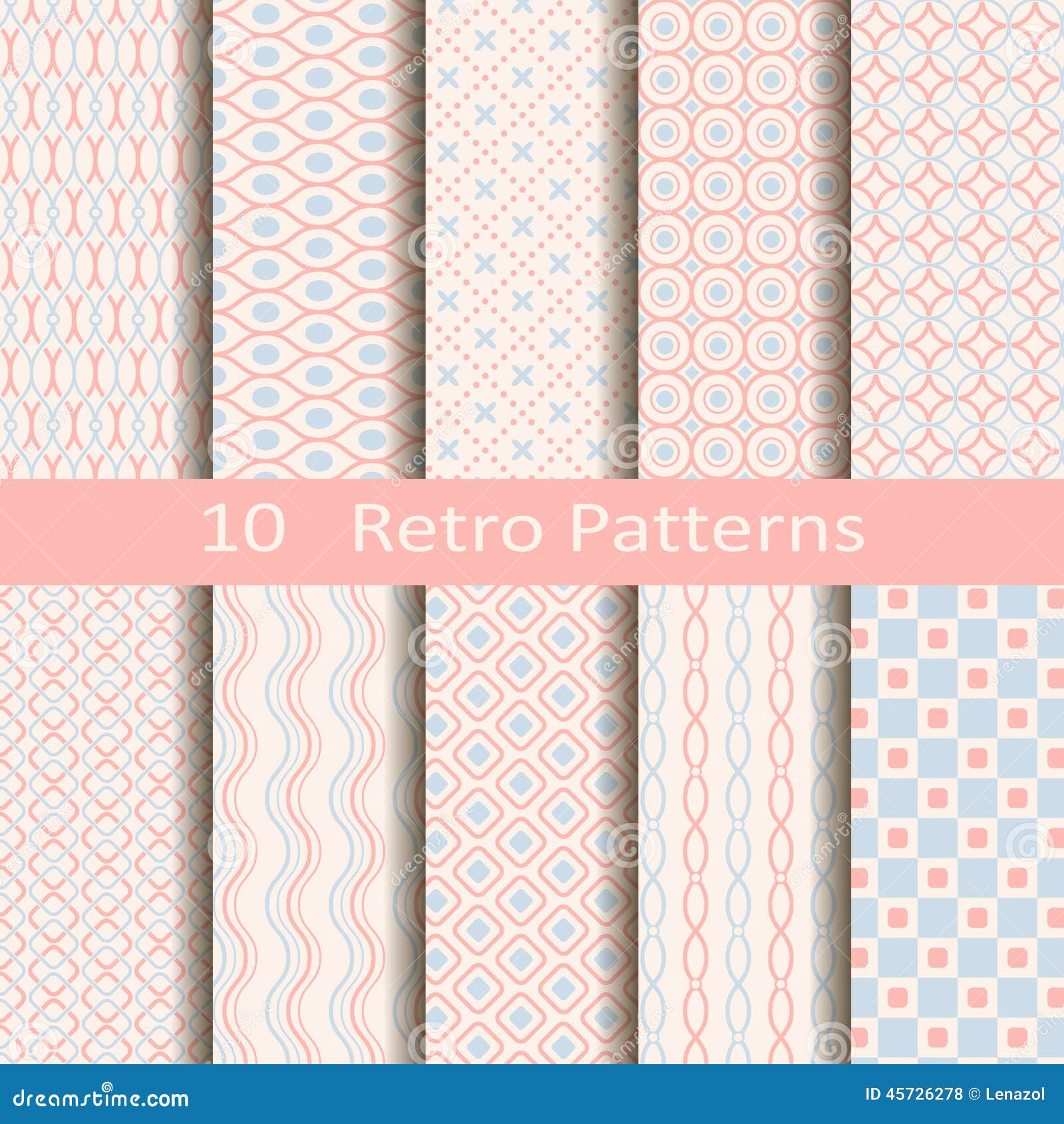 Set of ten retro patterns stock vector. Illustration of wallpaper ...