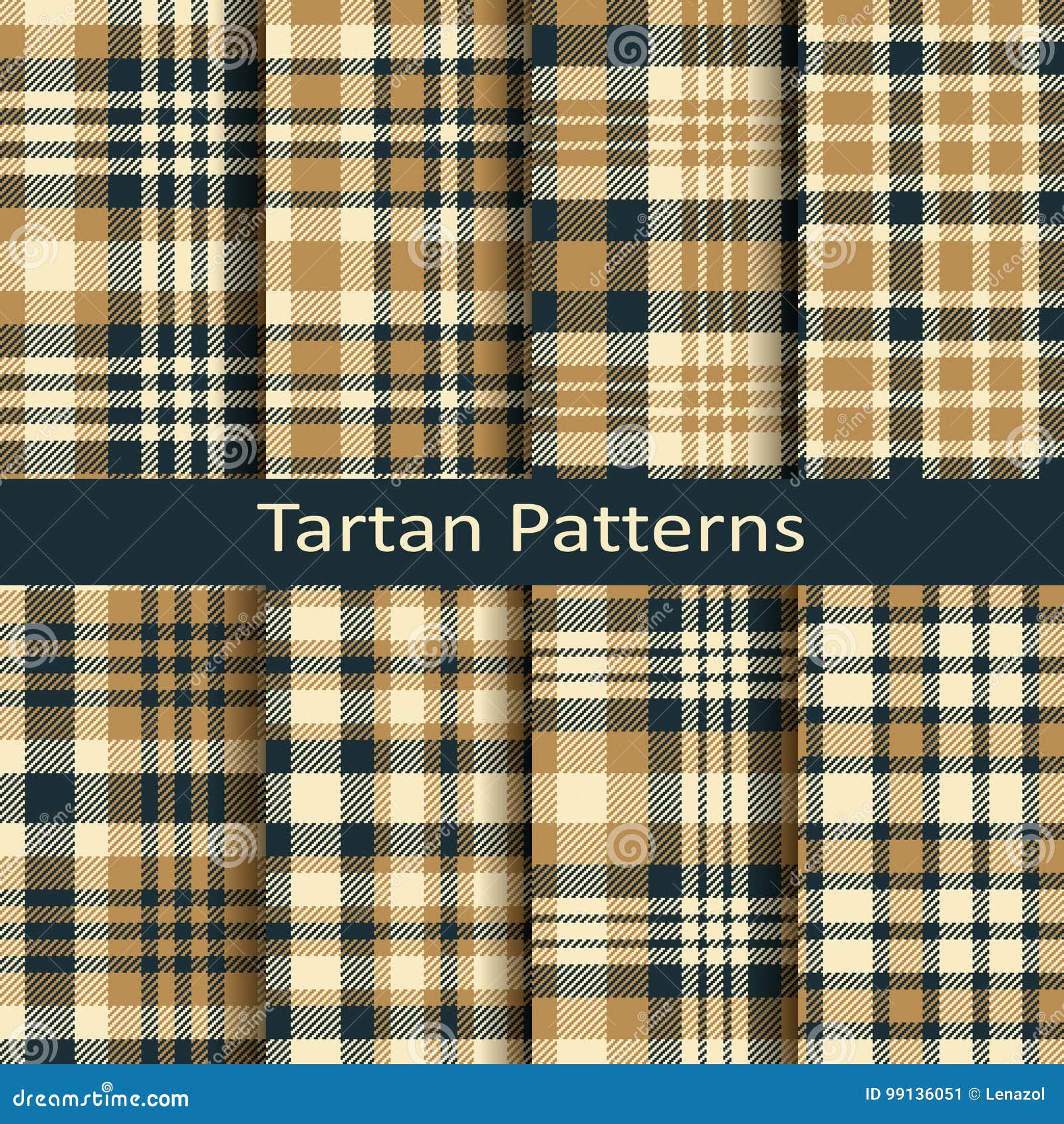 Set of Ten Seamless Vector Scottish Tartan Square Patterns. Design for ...