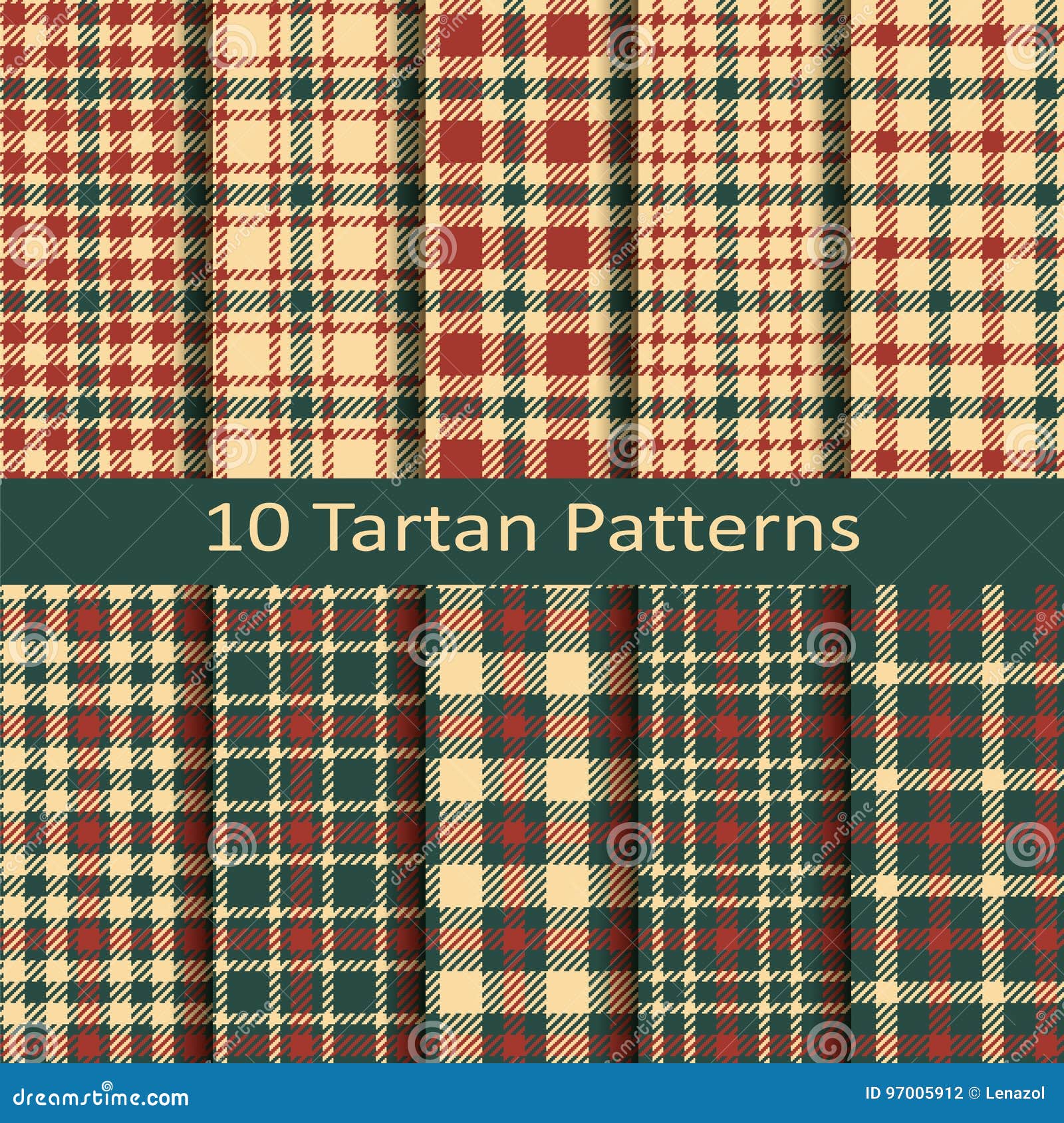 Set of Ten Seamless Vector Tartan Square Patterns Stock Vector ...