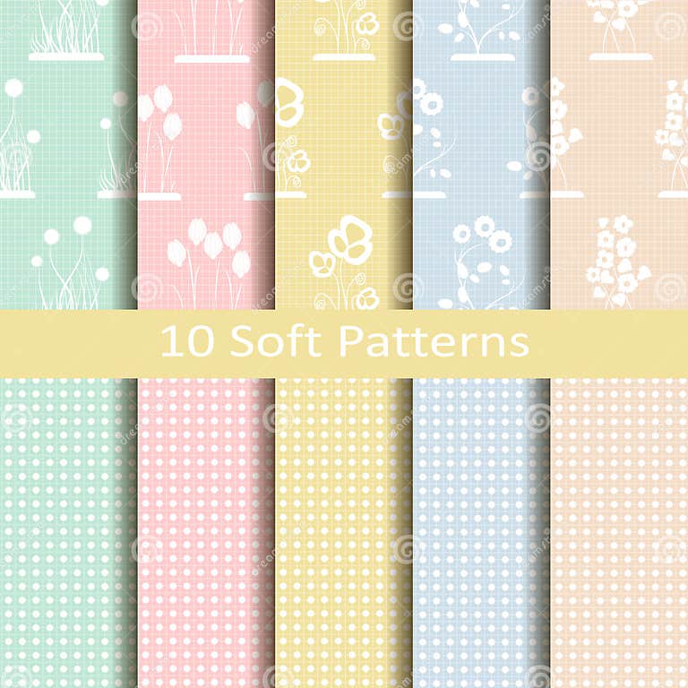 Set of ten soft patterns stock vector. Illustration of business - 46305863