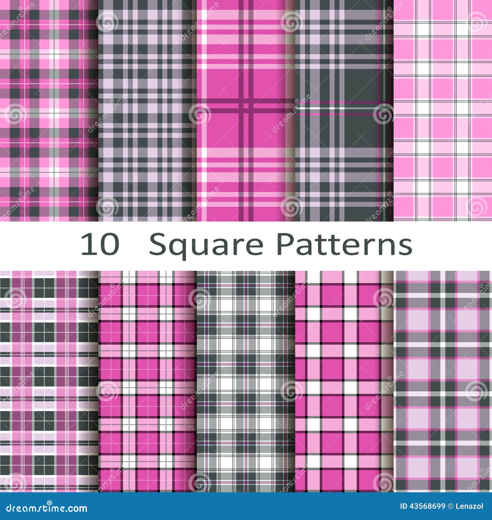 Set of ten square patterns stock vector. Illustration of beautiful ...