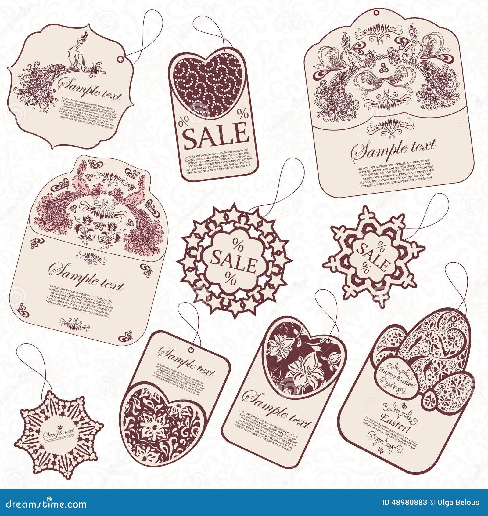 Set of ten vintage tags stock vector. Illustration of discount - 48980883