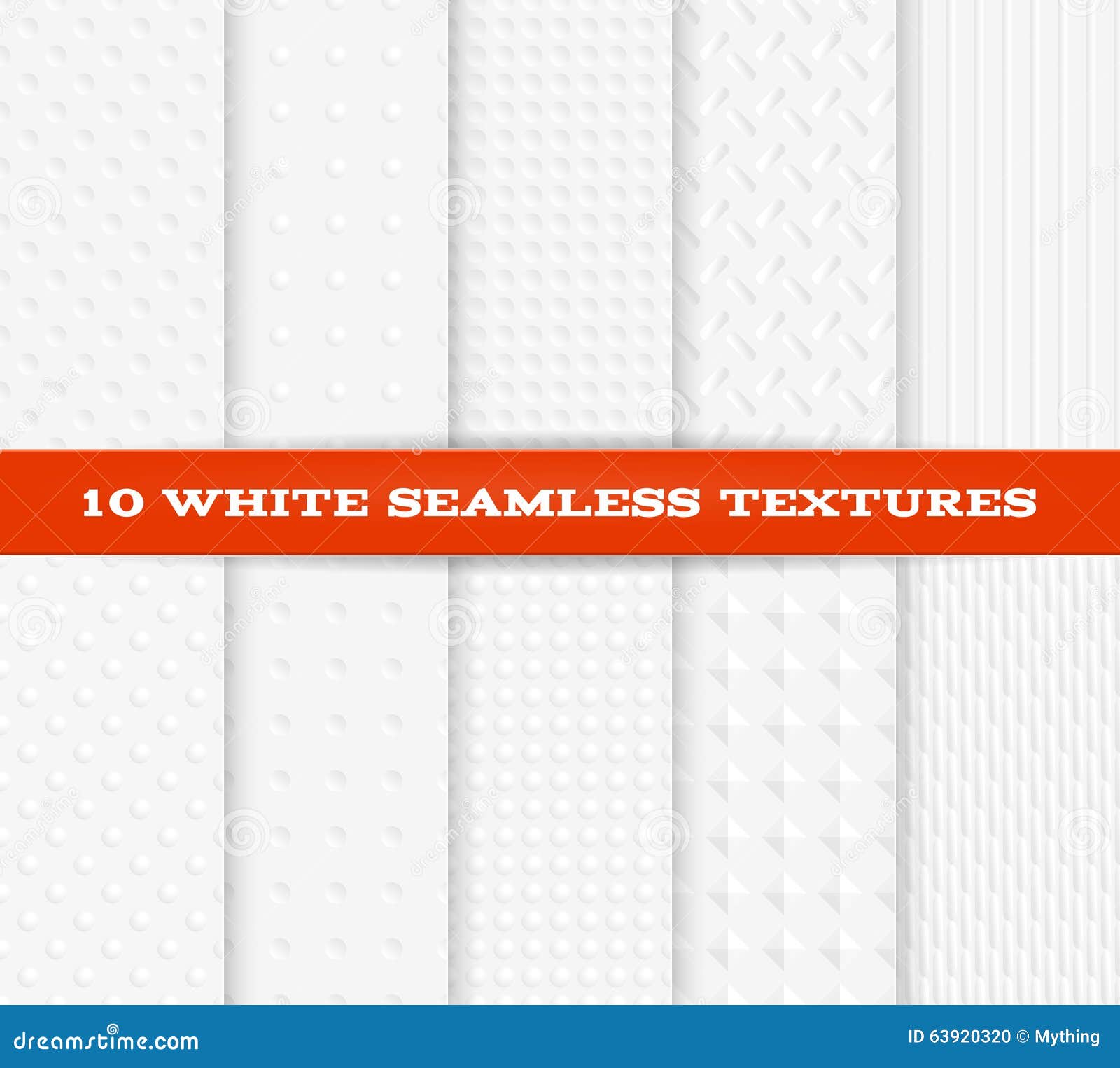 Set of Ten White Seamless Textured Patterns. Vector Illustration, Eps10 ...