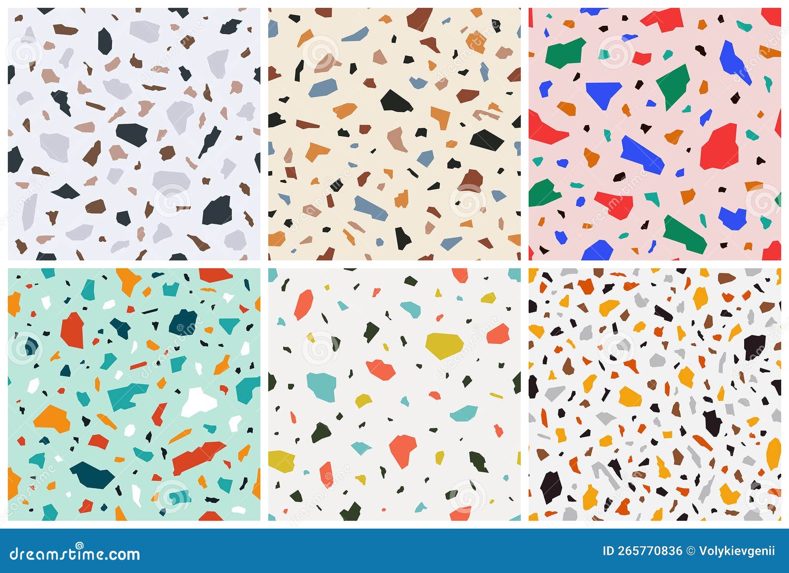 Set of Terrazzo Seamless Patterns Stock Vector - Illustration of ...