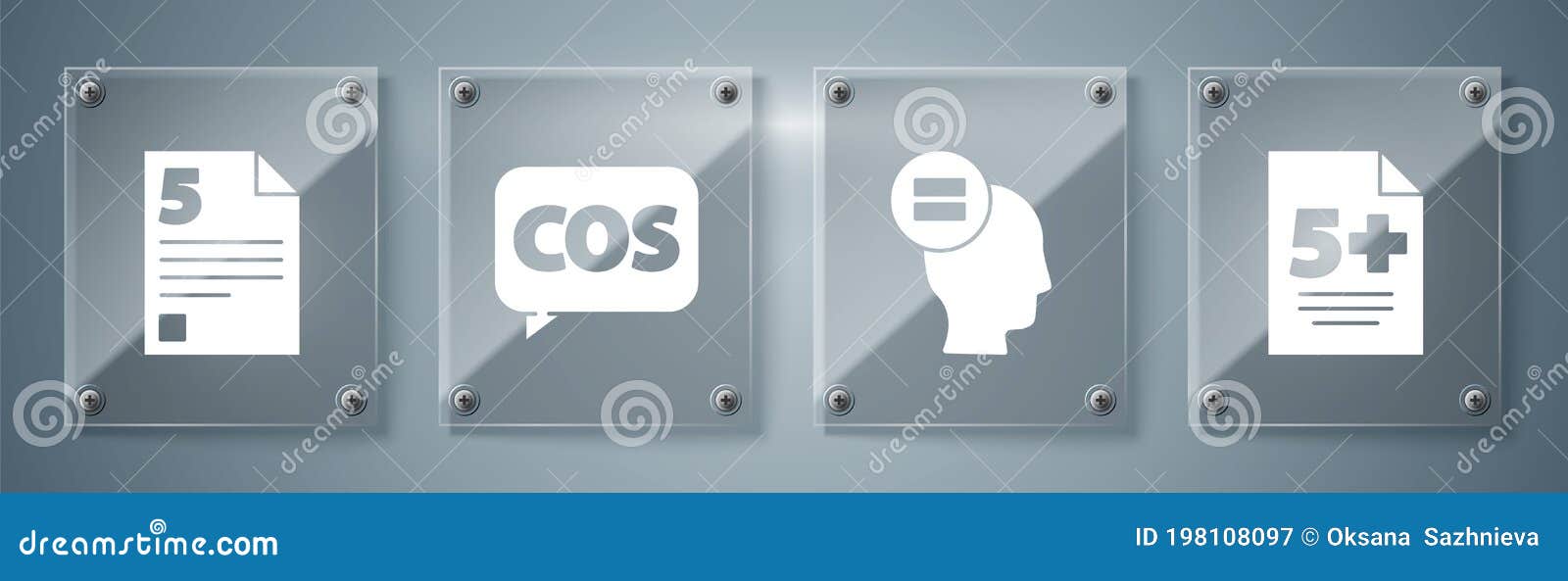 Set Test or Exam Sheet, Calculation, Mathematics Function Cosine and ...