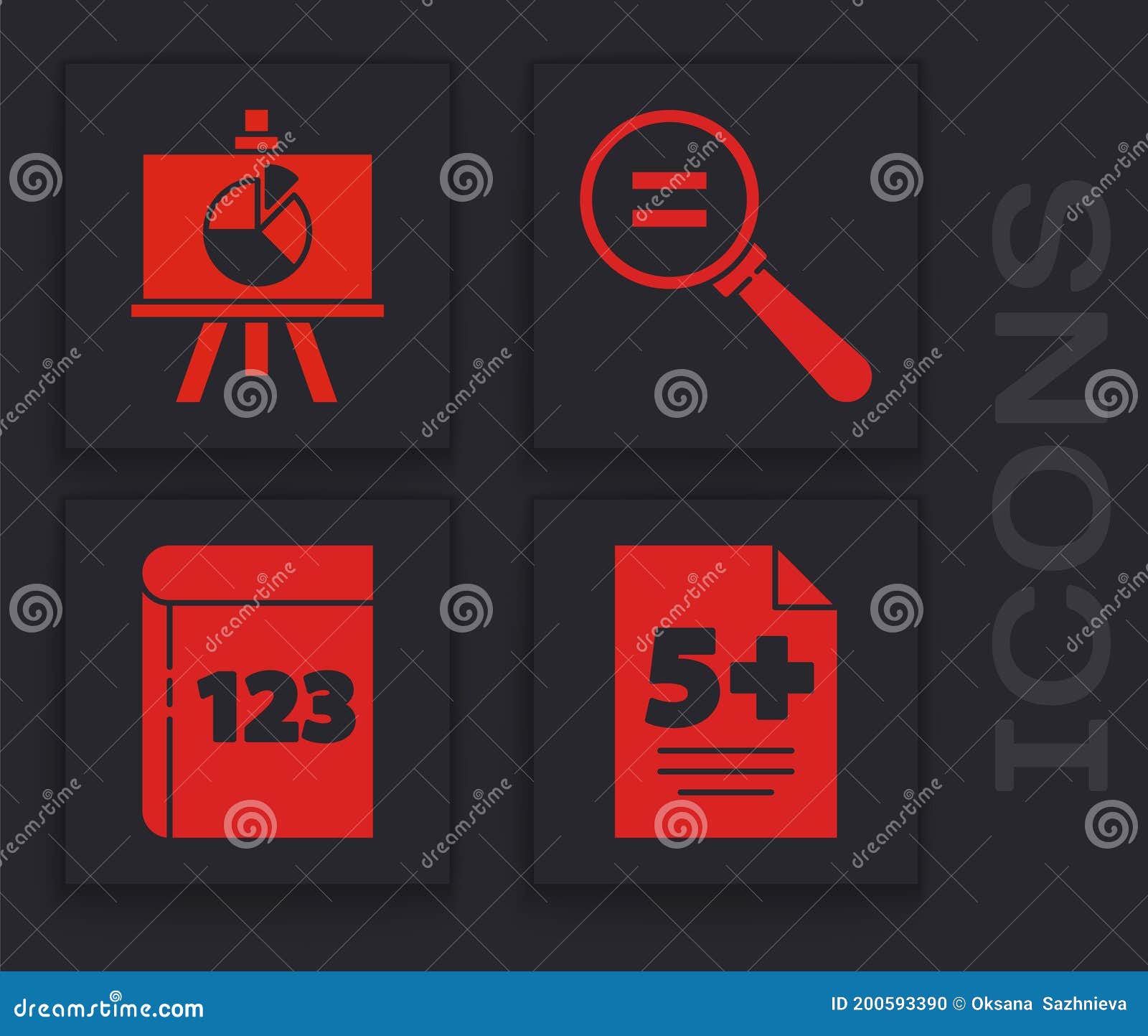 Set Test or Exam Sheet, Chalkboard with Diagram, Calculation and Book ...
