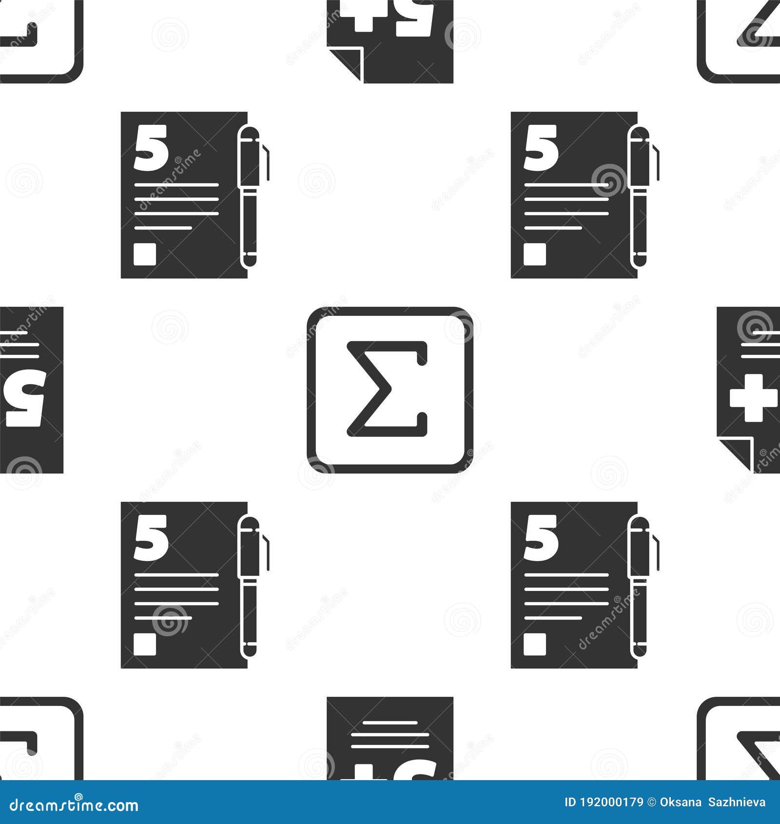 Set Test or Exam Sheet, Sigma Symbol and Test or Exam Sheet and Pen on ... Set Test or Exam Sheet, Sigma Symbol and Test or Exam Sheet and Pen on ...