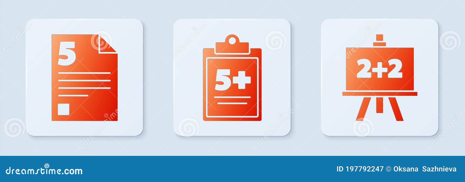 Set Test or Exam Sheet, Test or Exam Sheet and Chalkboard. White Square ...