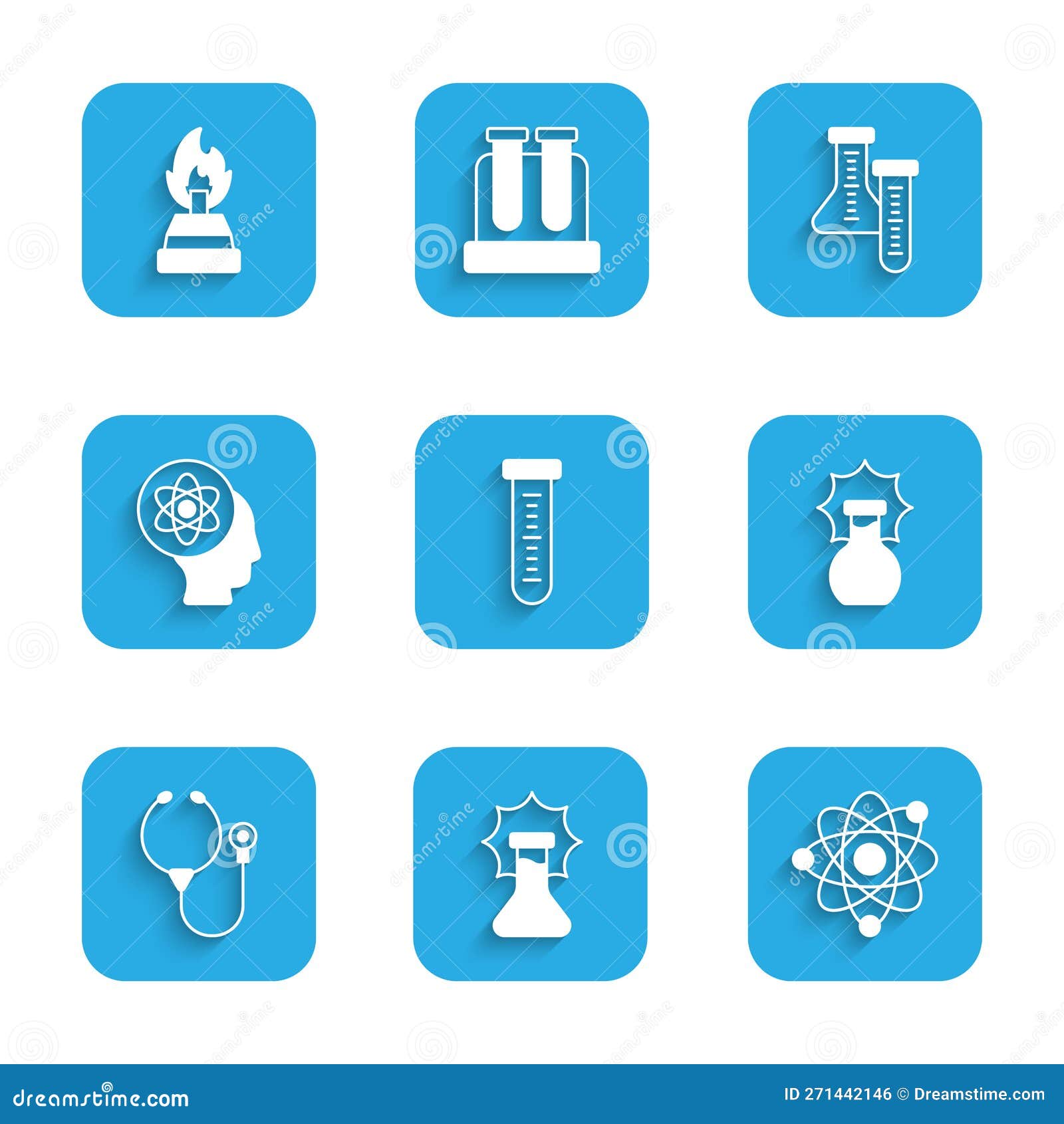Set Test Tube, Explosion in the Flask, Atom, Stethoscope, and Alcohol ...