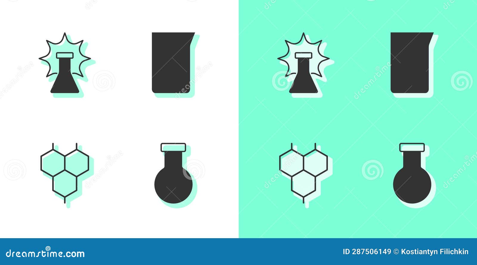 Set Test Tube and Flask, Chemical Explosion, Formula and Laboratory ... Set Test Tube and Flask, Chemical Explosion, Formula and Laboratory ...