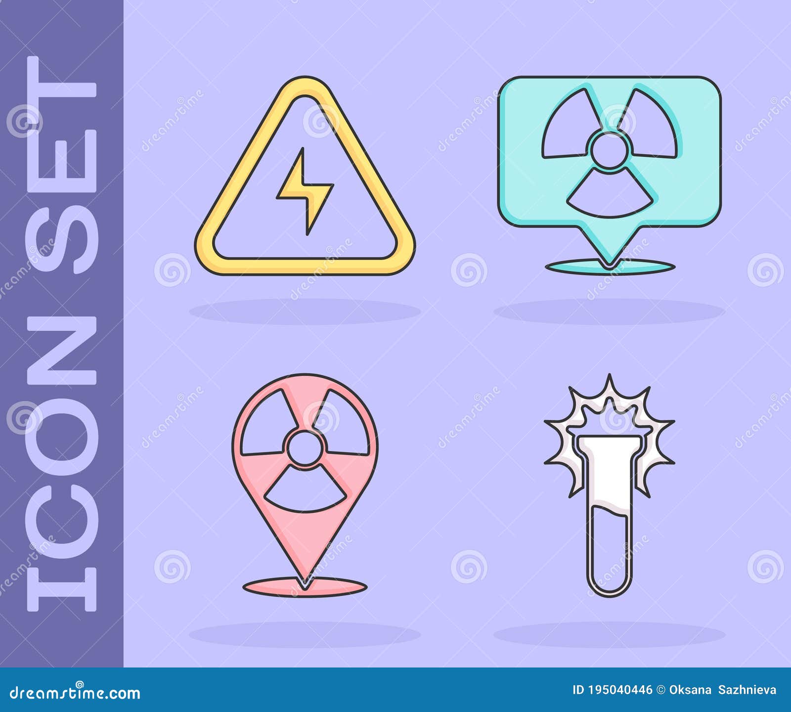 Set Test Tube and Flask, High Voltage, Radioactive in Location and ...