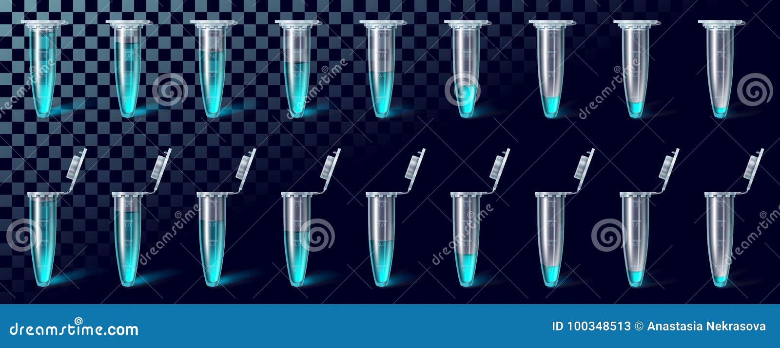 Set Test Tube Multi Color on Transparent Stock Illustration ...