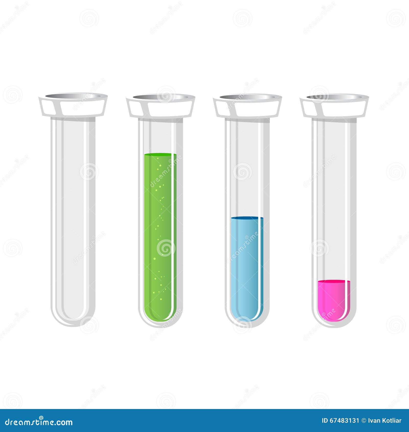 Set of Test-tubes with Different Color Liquid. Vector Design Element ...