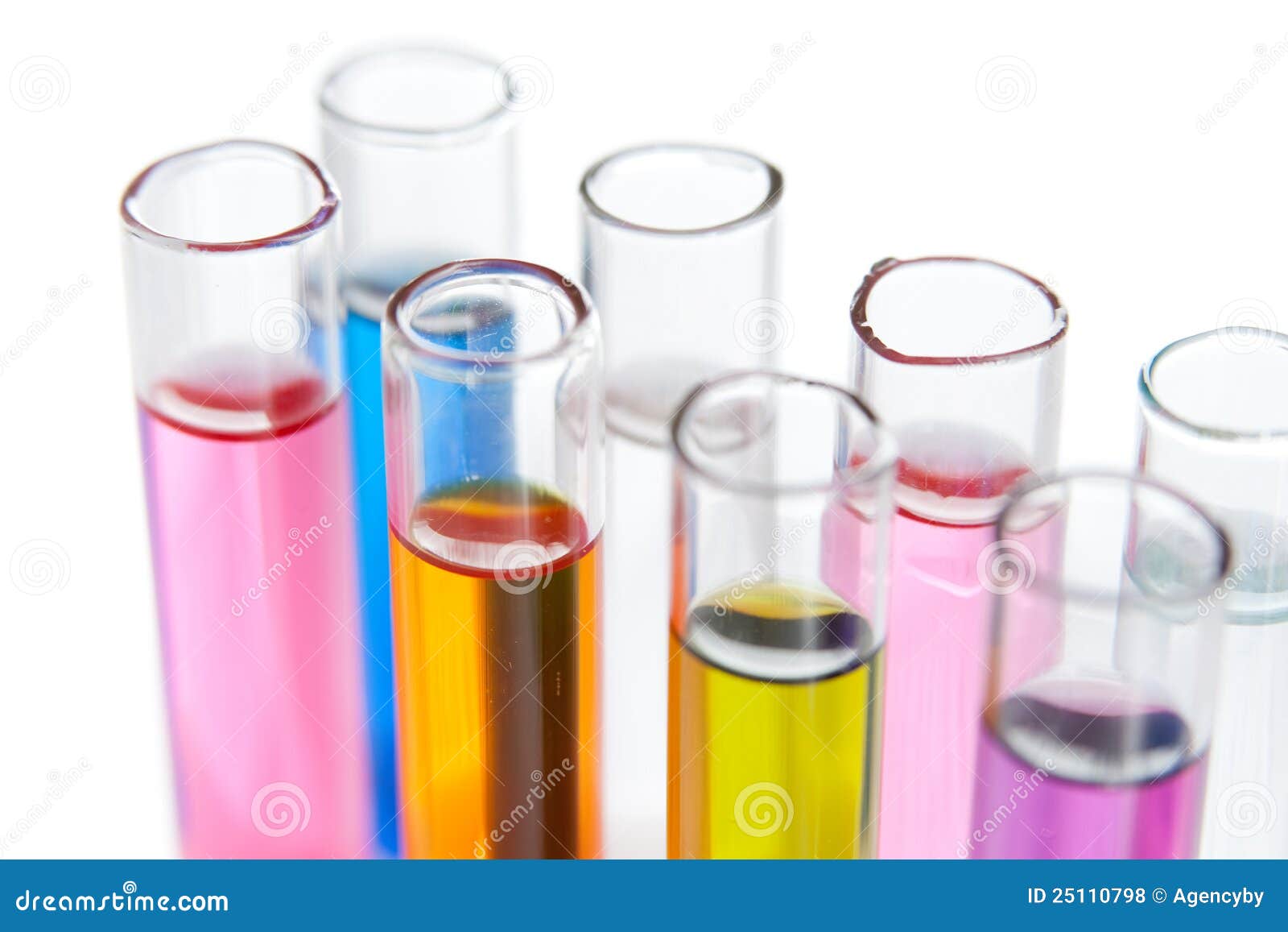 Set of Test Tubes in a Rack Stock Photo - Image of color, colorful ...