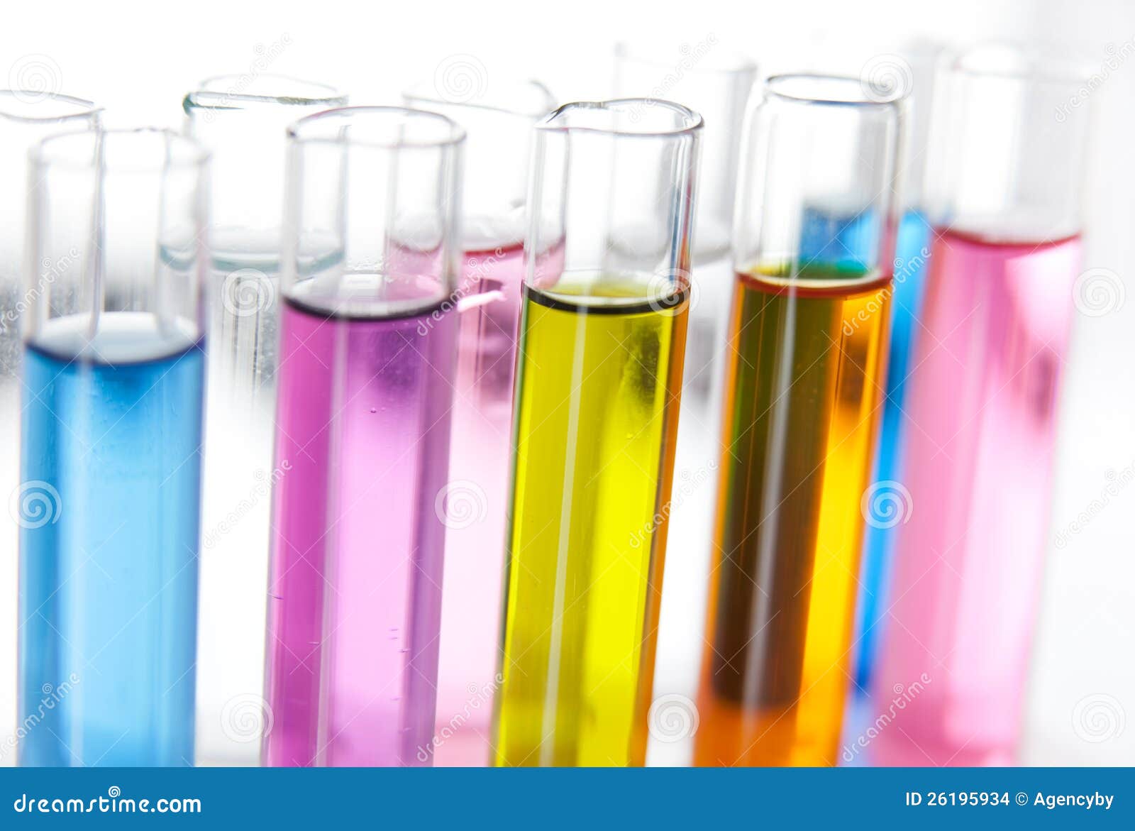 Set of Test Tubes in a Rack, Closeup Stock Photo - Image of objects ...