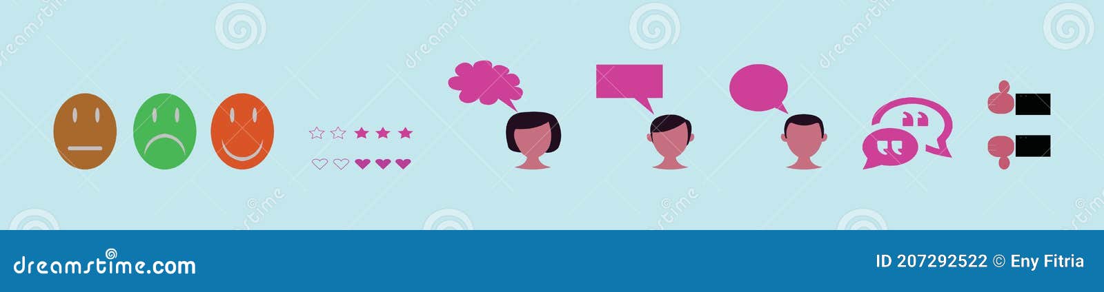 Set of Testimonial Cartoon Icon Design Template with Various Models ...