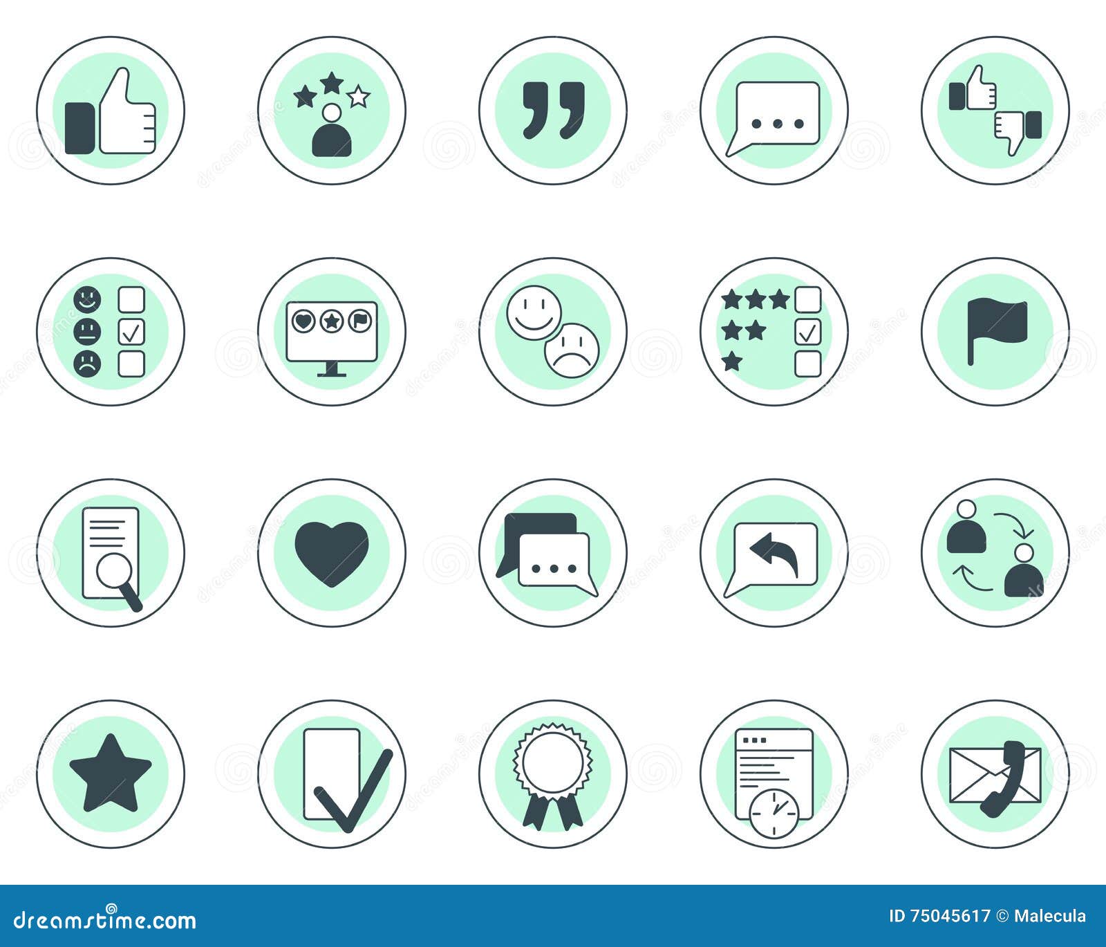 Set of Testimonials Related Icons. Stock Illustration - Illustration of ...