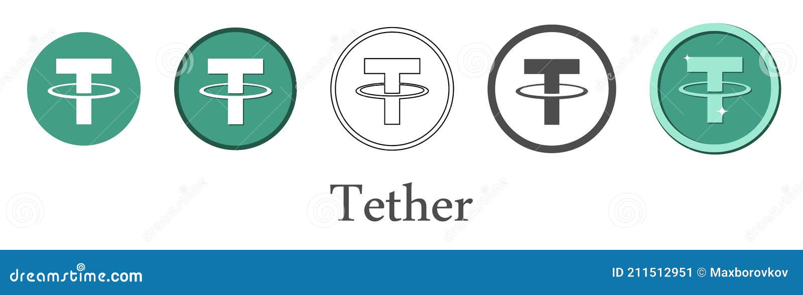 Set of Tether Crypto Currency Icons Editorial Photo - Illustration of ...