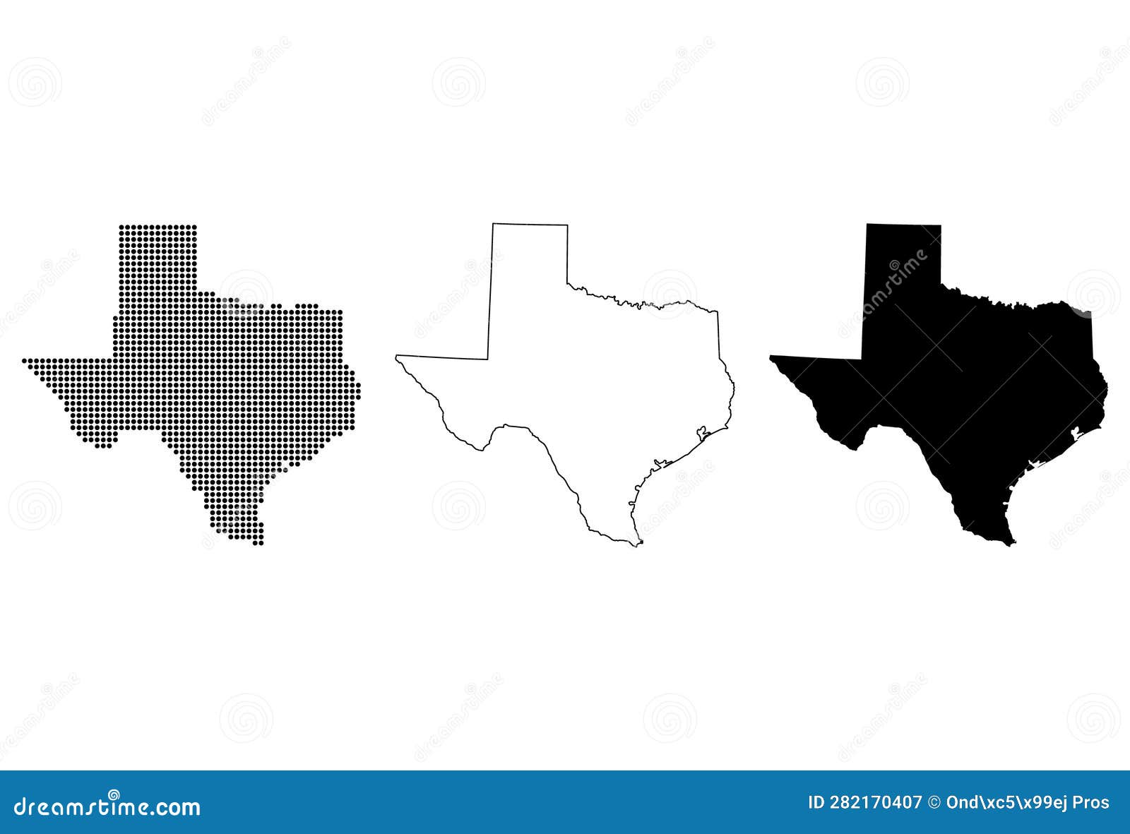 Set of Texas Map Shape, United States of America. Flat Concept Vector ...