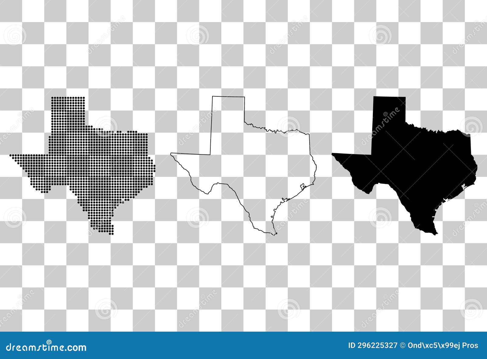 Set of Texas Map Shape, United States of America. Flat Concept Vector ...