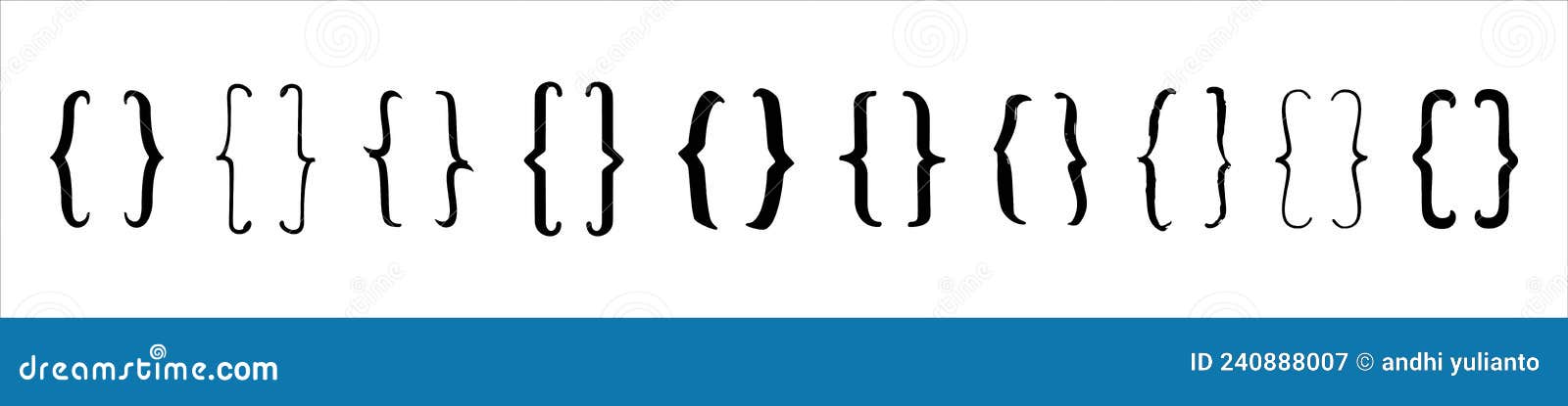 Set Of Text Bracket. Assorted Bracket Icon Set. Quote And Parenthesis ...