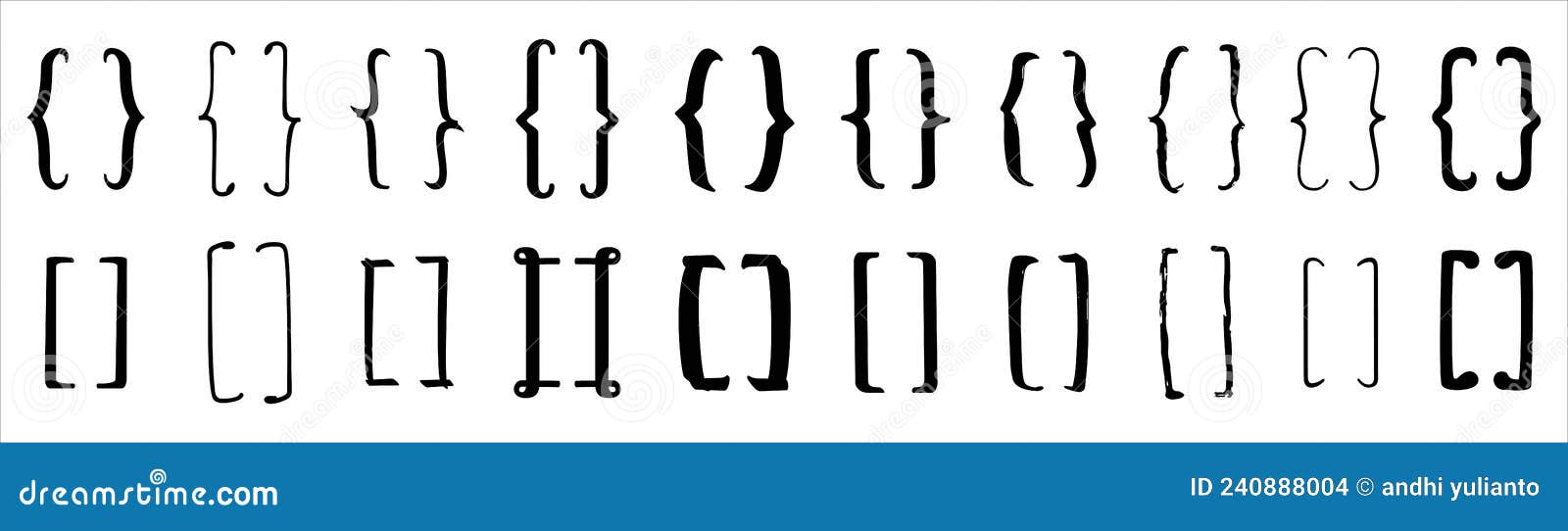 Set Of Text Bracket. Assorted Bracket Icon Set. Quote And Parenthesis ...
