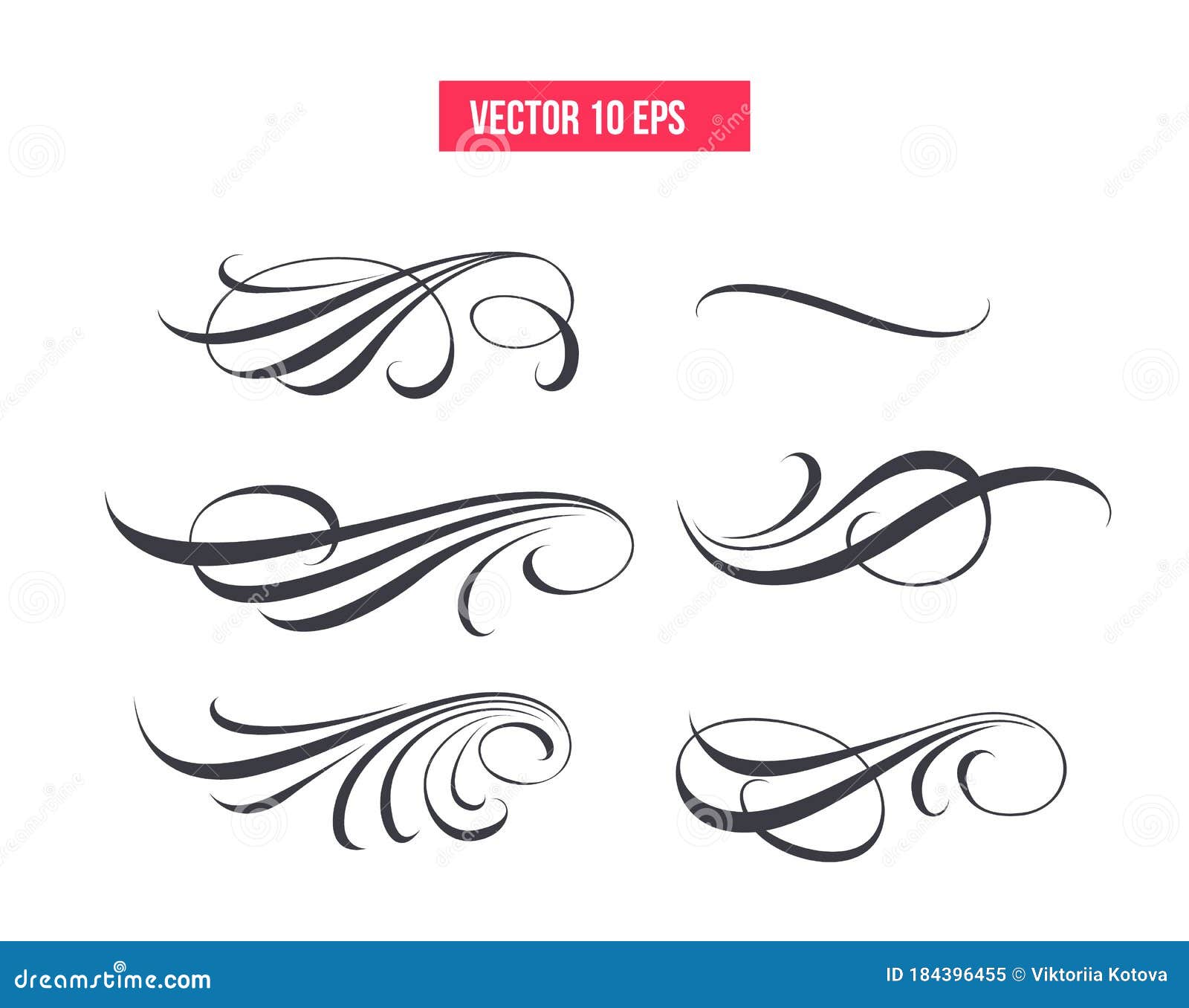 Set of Text Delimiters for Your Projects. Swoosh and Swash Vector Set ...