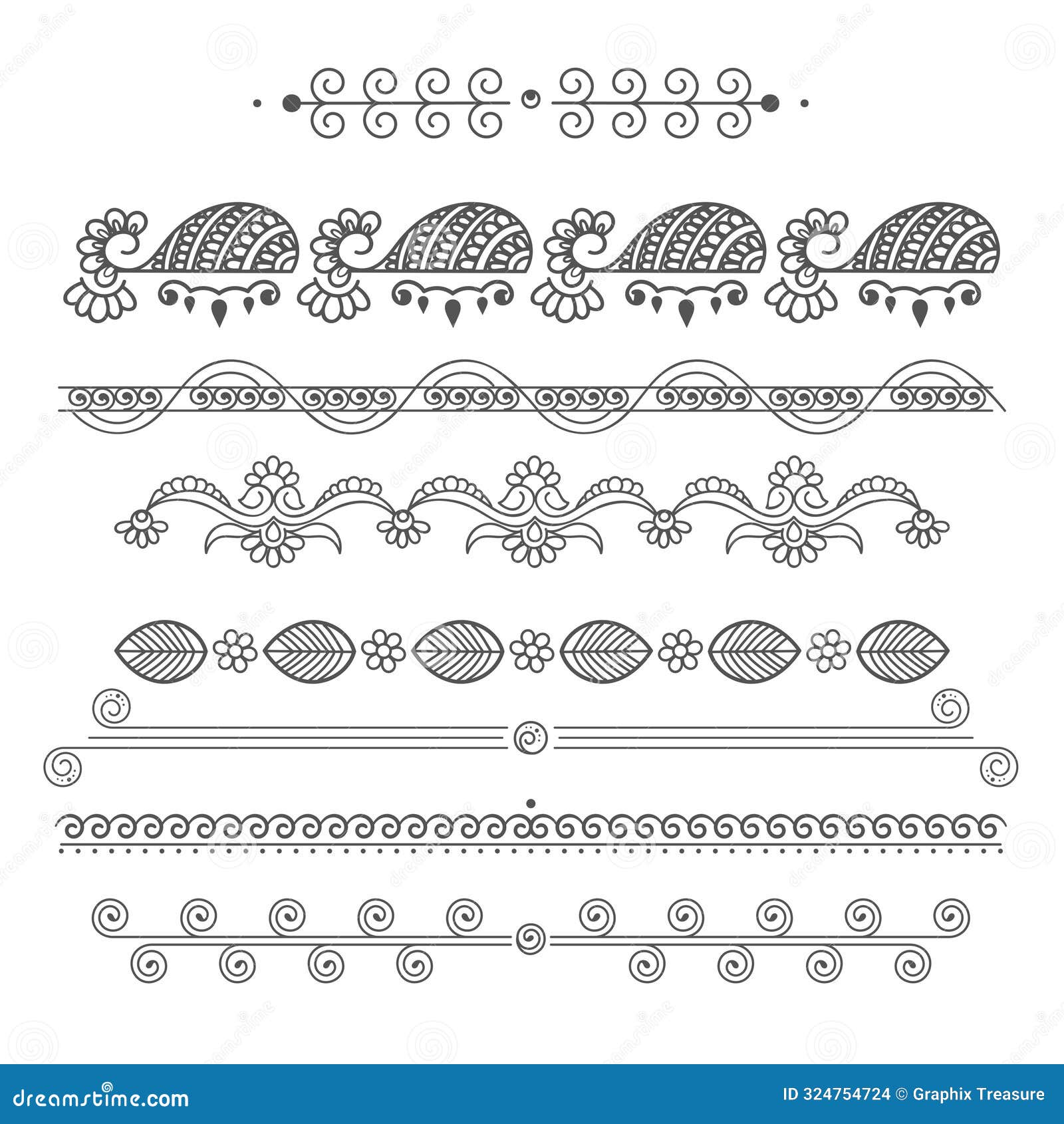 Set of Text Delimiters for Your Projects. Vector Illustration Stock ...