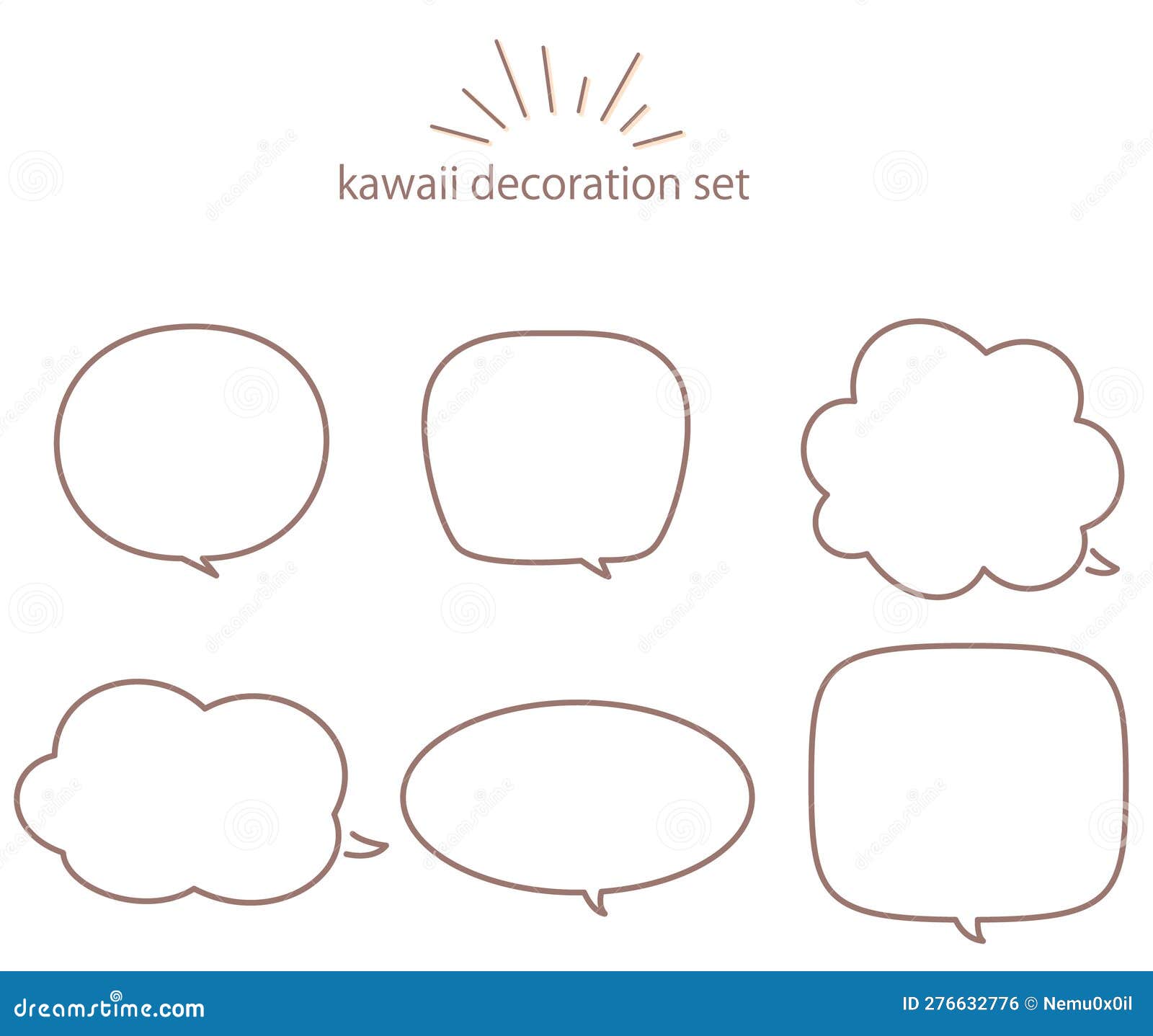 Set of Text Frames and Decorations in Soft Colors, Simple, Hand-drawn ...