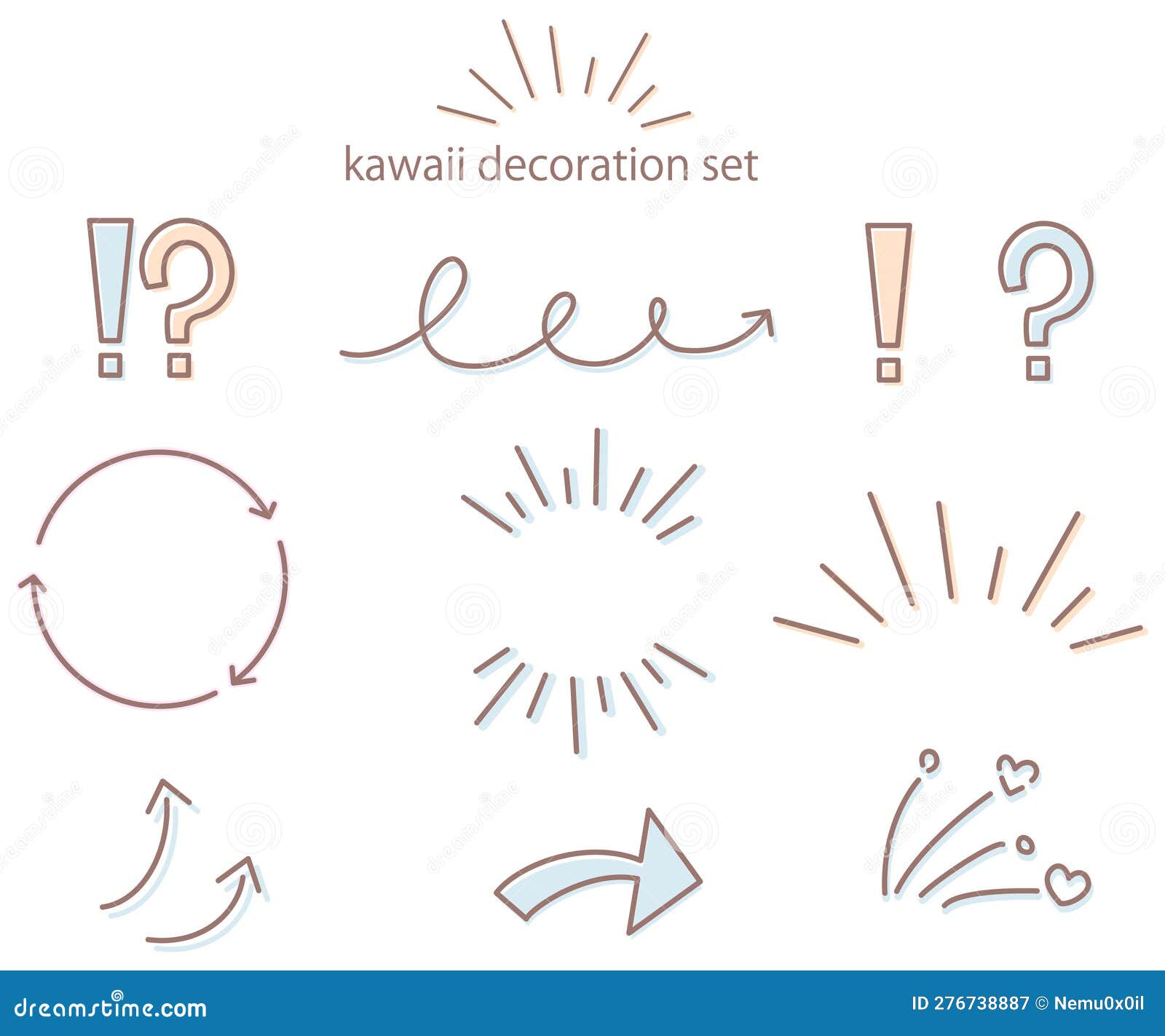 Set of Text Frames and Decorations in Soft Colors, Simple, Hand-drawn ...