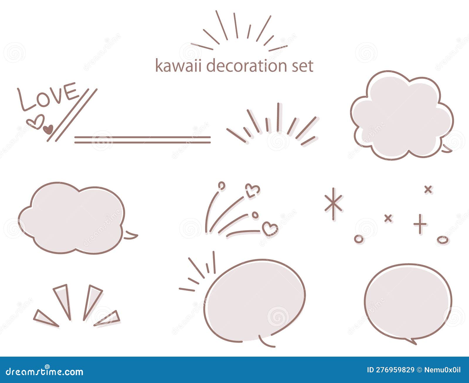 Set of Text Frames and Decorations in Soft Colors, Simple, Hand-drawn ...