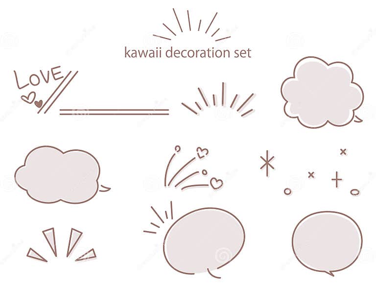 Set of Text Frames and Decorations in Soft Colors, Simple, Hand-drawn ...