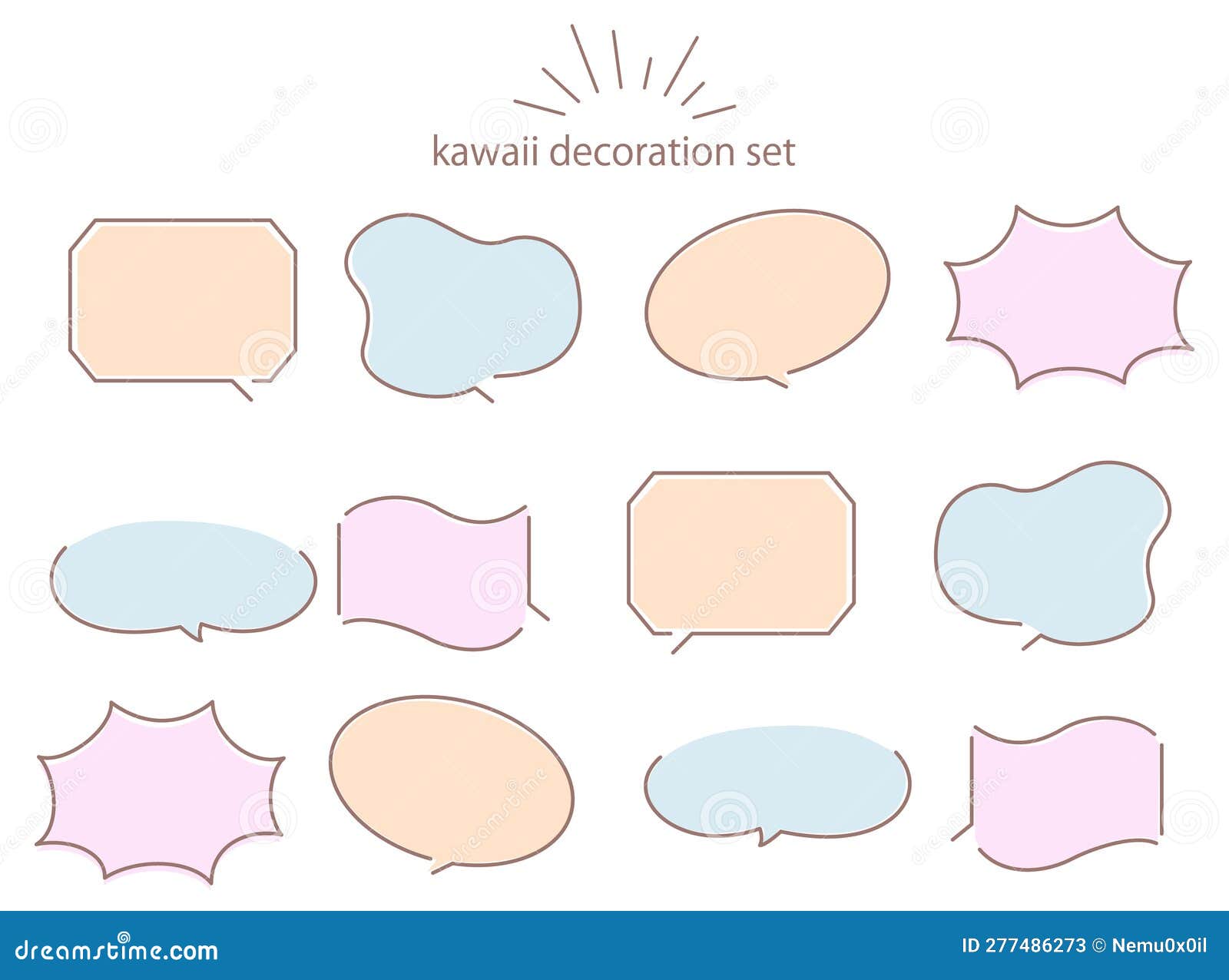Set of Text Frames and Decorations in Soft Colors, Simple, Hand-drawn ...