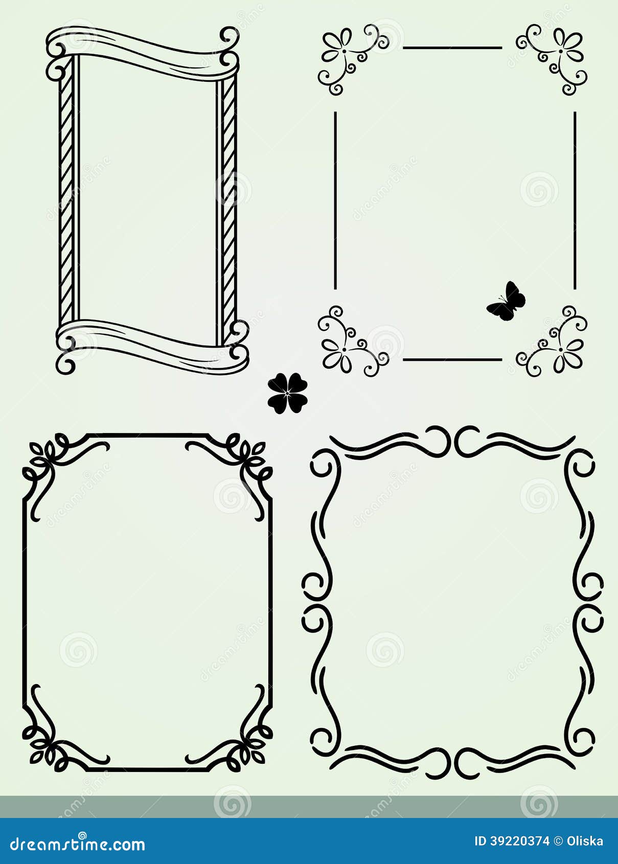 Set of text frames stock vector. Illustration of collection - 39220374