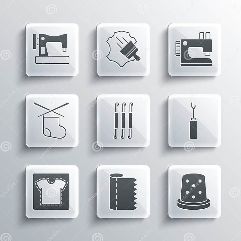 Set Textile Fabric Roll, Thimble for Sewing, Awl Tool, Crochet Hook ...