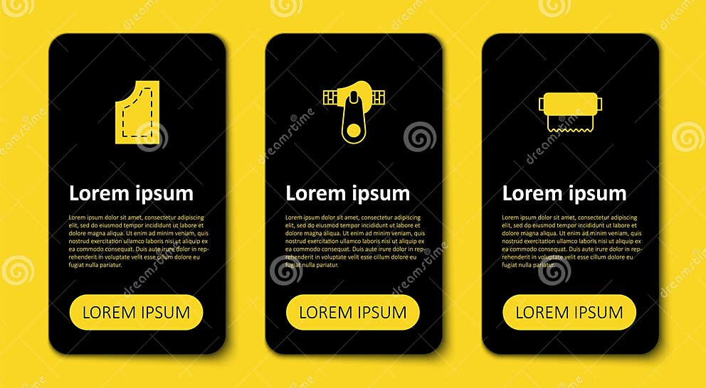 Set Textile Fabric Roll, Zipper and Sewing Pattern. Business ...