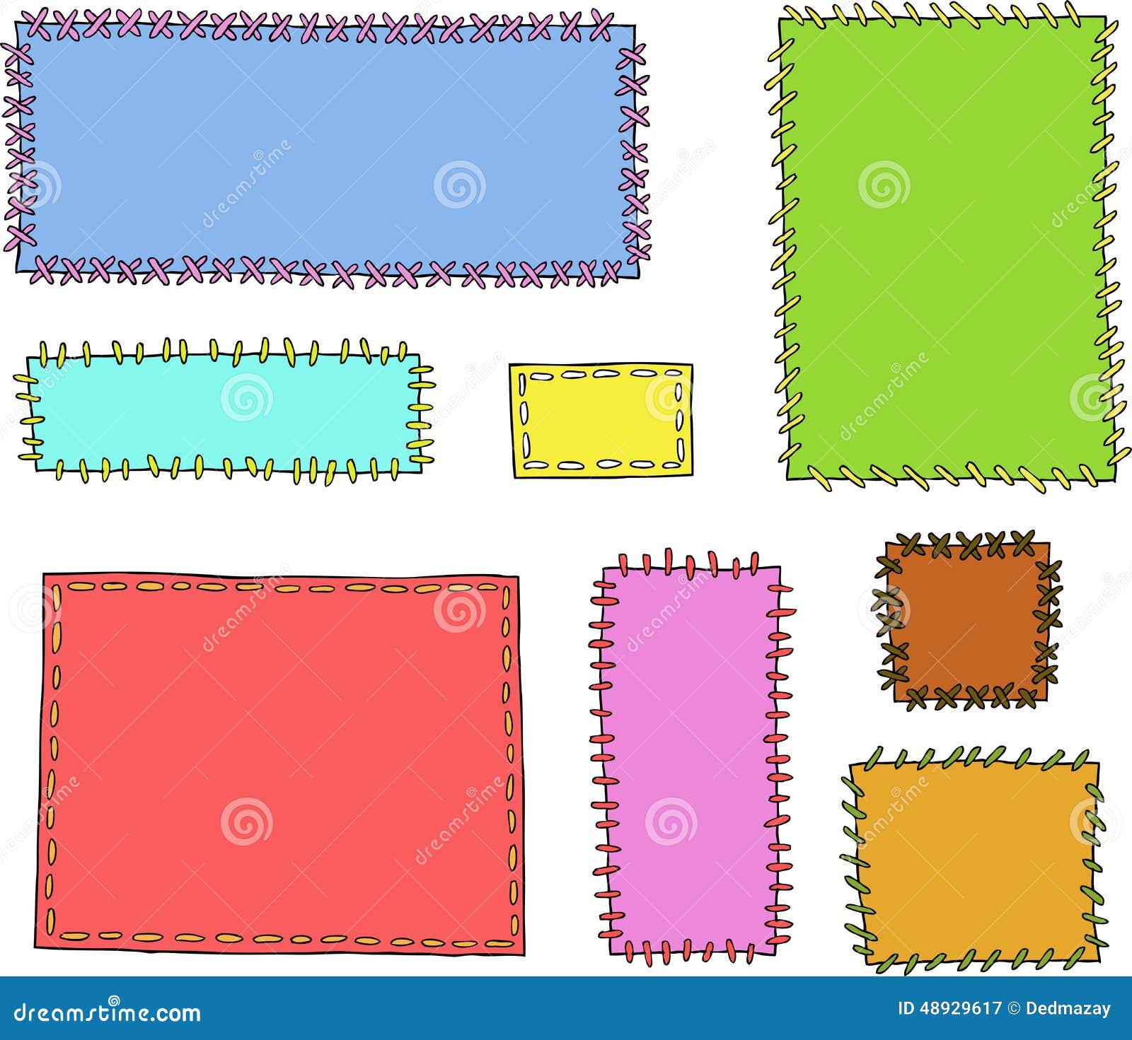 Set textile patches stock vector. Illustration of collection - 48929617