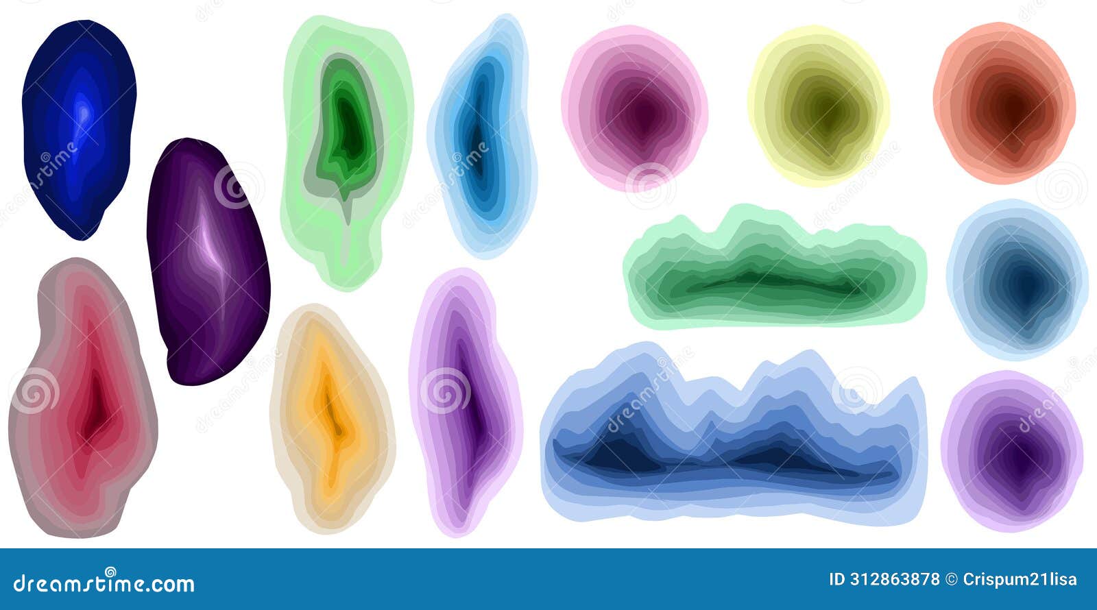 Set of Texture Color Gradient Spots Vector Stock Vector - Illustration ...