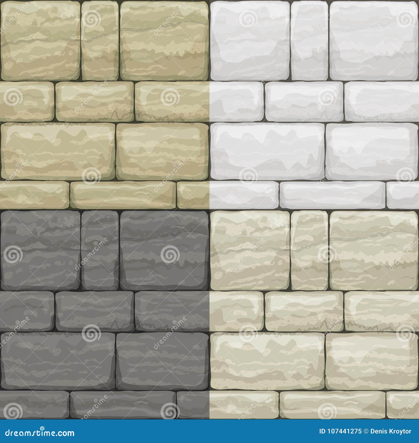 Set Texture Of Old Stone Cartoon Vector | CartoonDealer.com #107441275